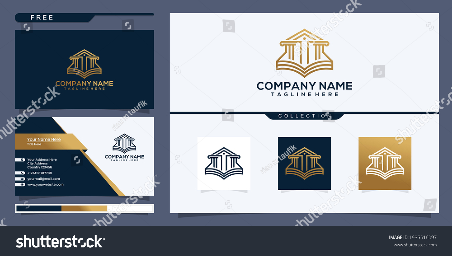 Law Education Logo Template Design Vector: เวกเตอร์สต็อก (ปลอดค่า ...