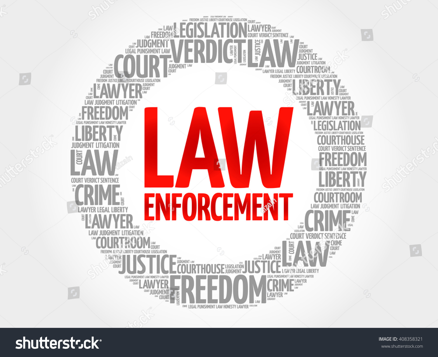 Law Enforcement Word Cloud Concept: vector de stock (libre de regalías ...