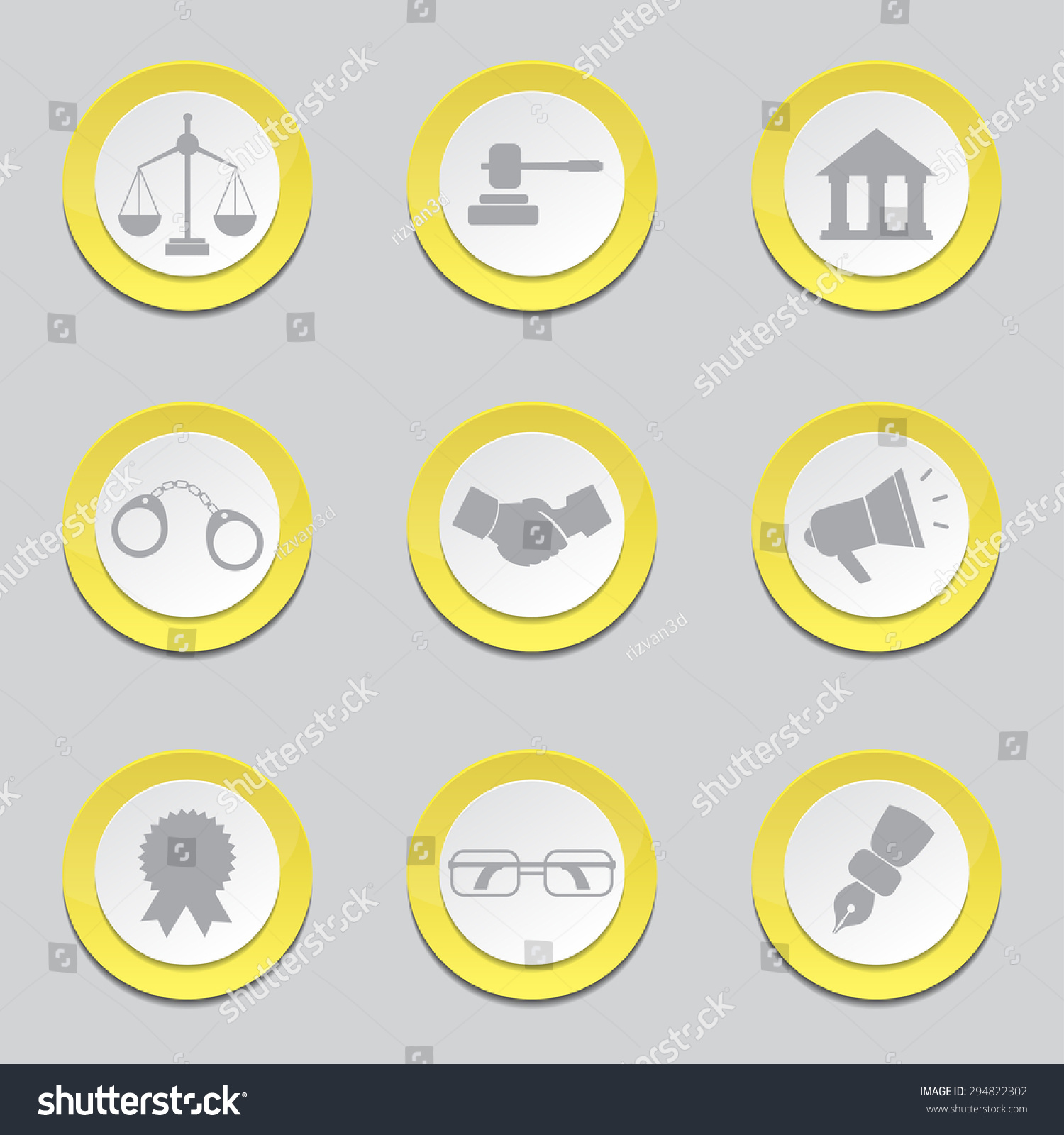 Law Sign Yellow Vector Button Icon Stock Vector (Royalty Free ...