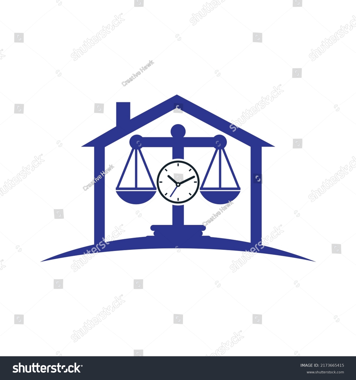 Law Time Vector Logo Design Scale Stock Vector (Royalty Free ...