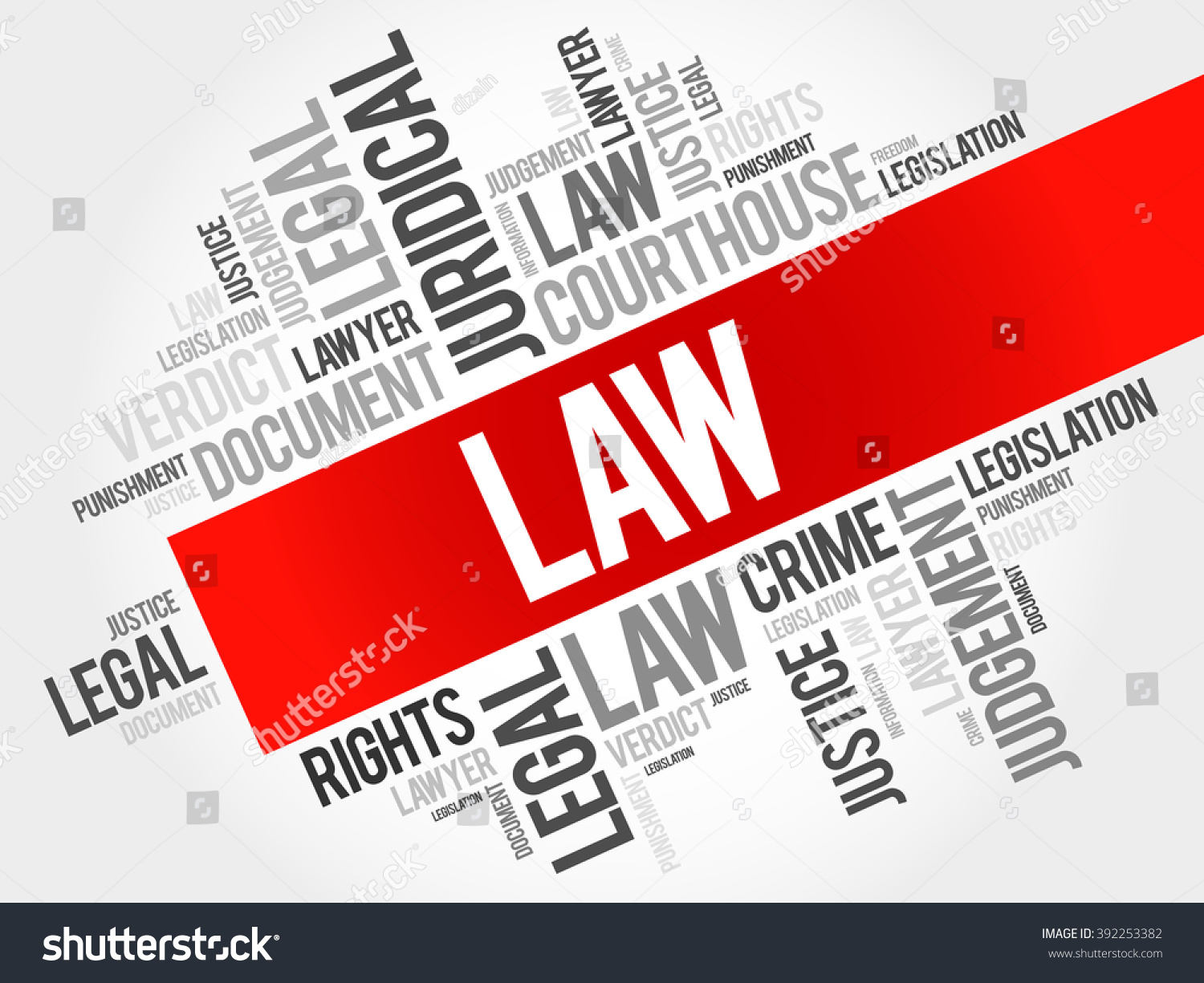 Law Word Cloud Concept Stock Vector 392253382 - Shutterstock