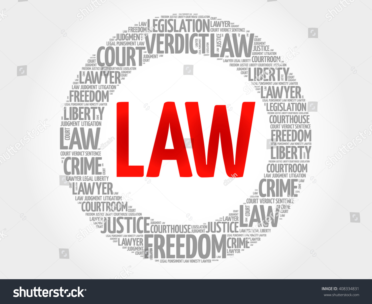 Law Word Cloud Concept: vector de stock (libre de regalías) 408334831 ...