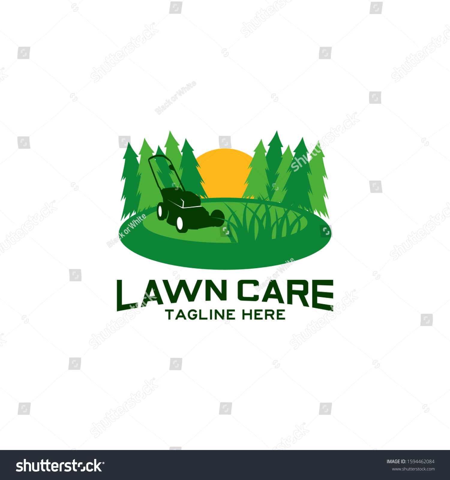 Lawn Care Service Logo Design Vector Stock Vector (Royalty Free ...