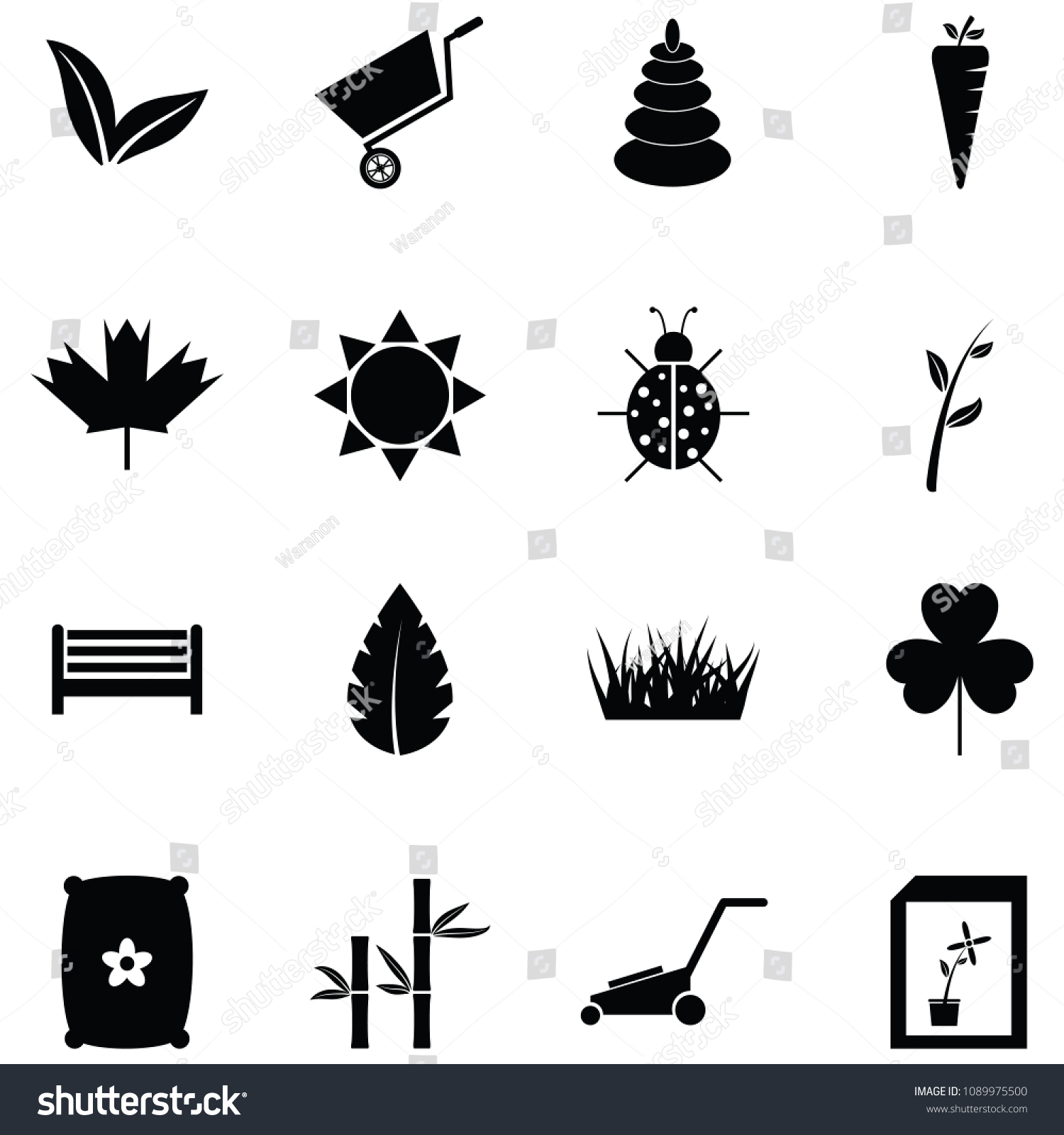 Lawn Icon Set Stock Vector (Royalty Free) 1089975500 | Shutterstock
