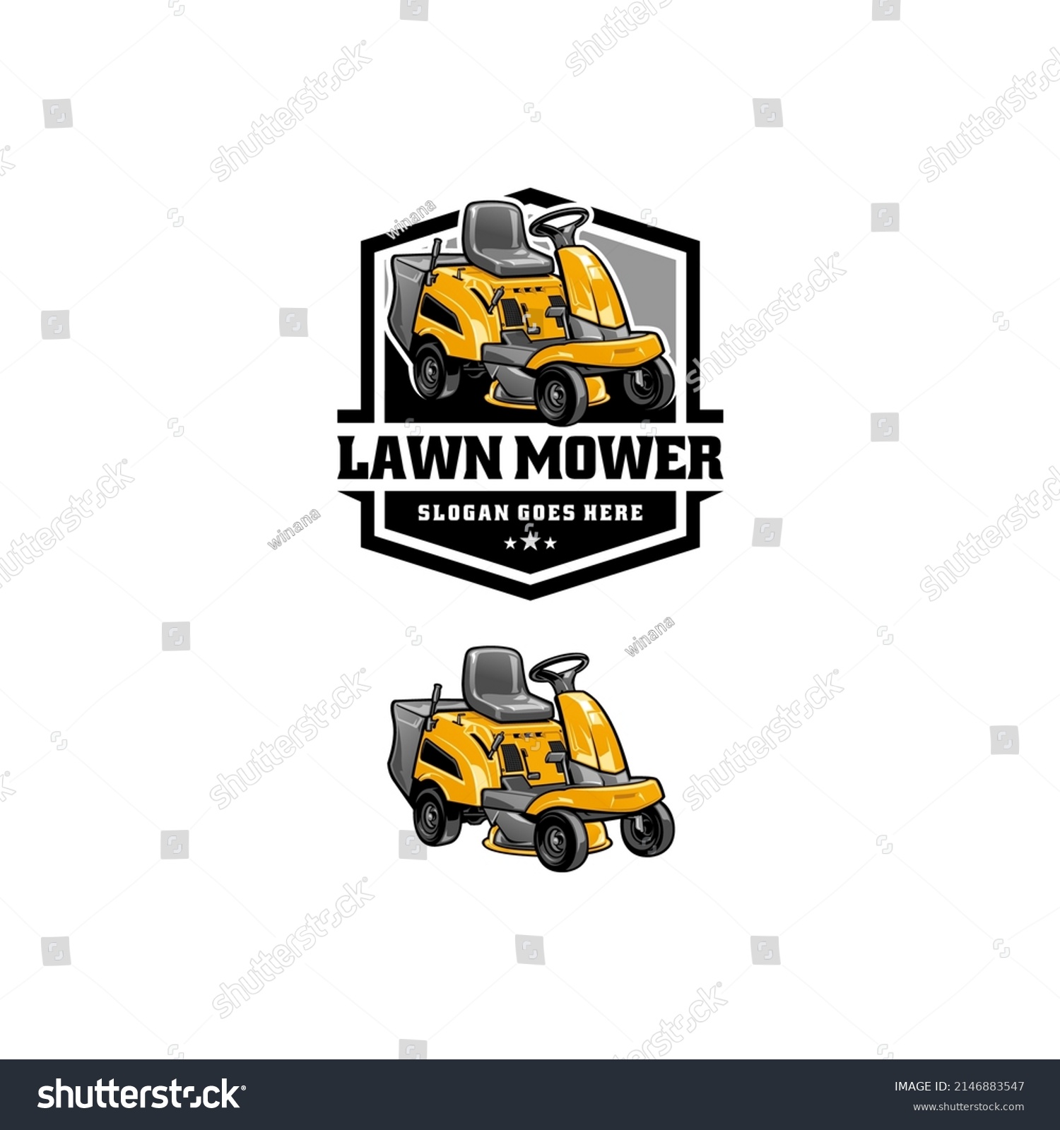 Lawn Mower Isolated Logo Vector Stock Vector (Royalty Free) 2146883547 ...