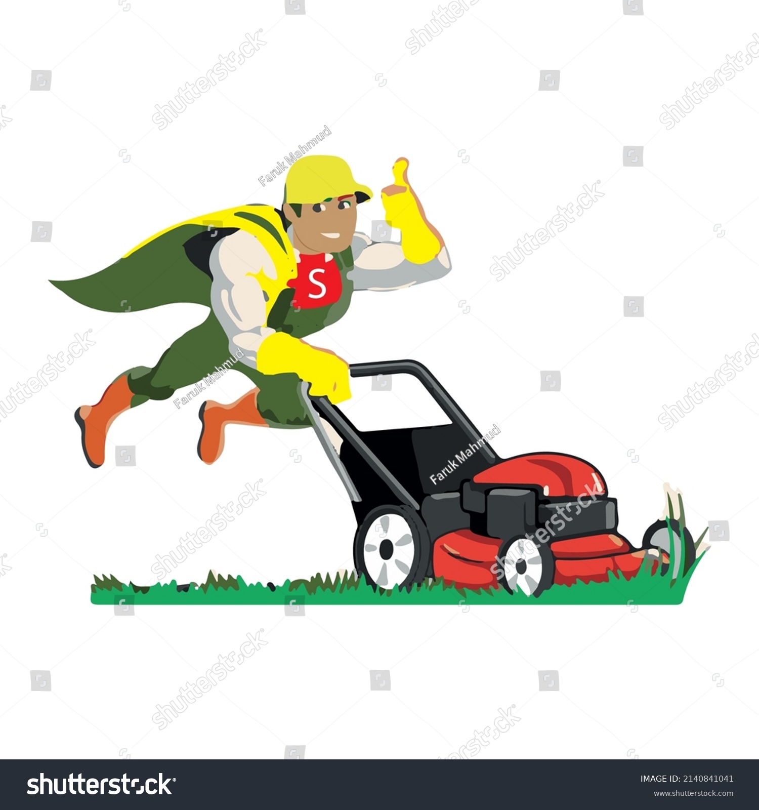 Lawn Mower Vector Cutting Machine Equipment Stock Vector (Royalty Free ...