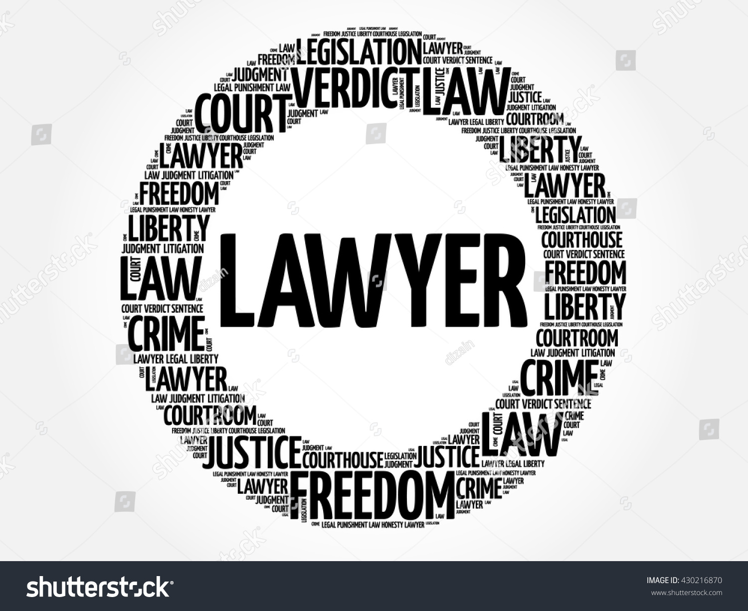 Lawyer Word Cloud Concept Stock Vector (Royalty Free) 430216870 ...