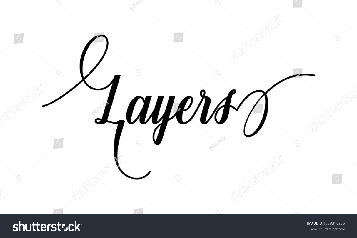 Layers Script Typography Cursive Calligraphy Black Stock Vector ...