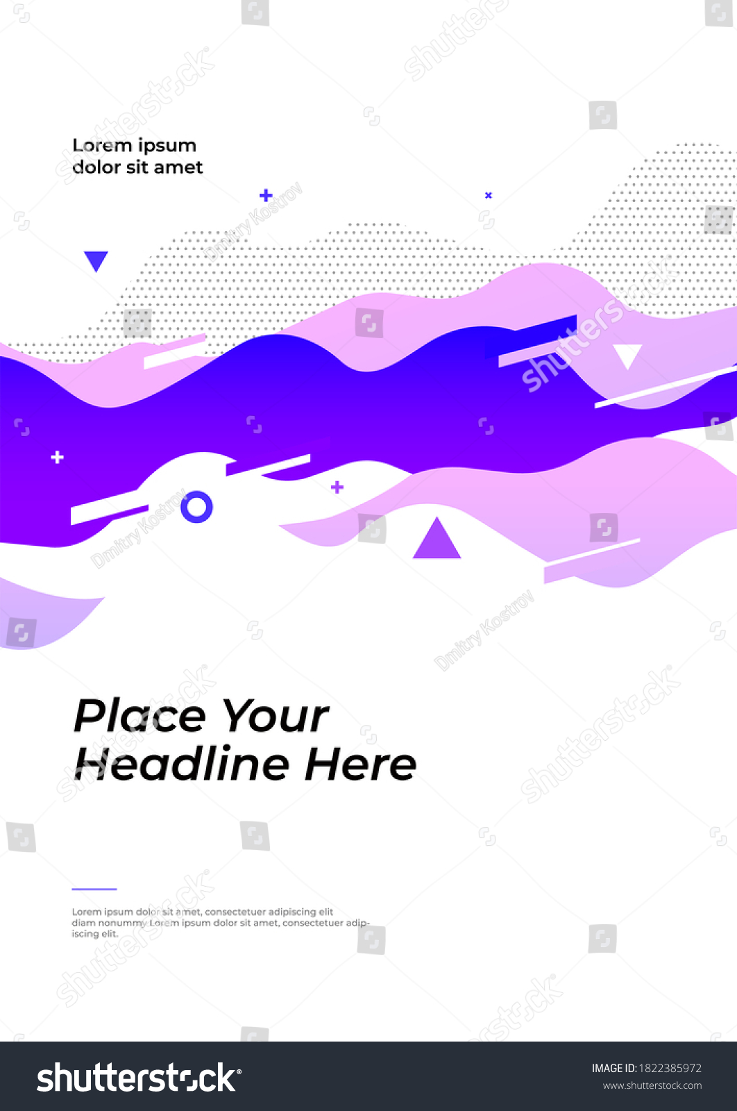 Layout Design Dynamic Waveforms Vector Illustration Stock Vector ...