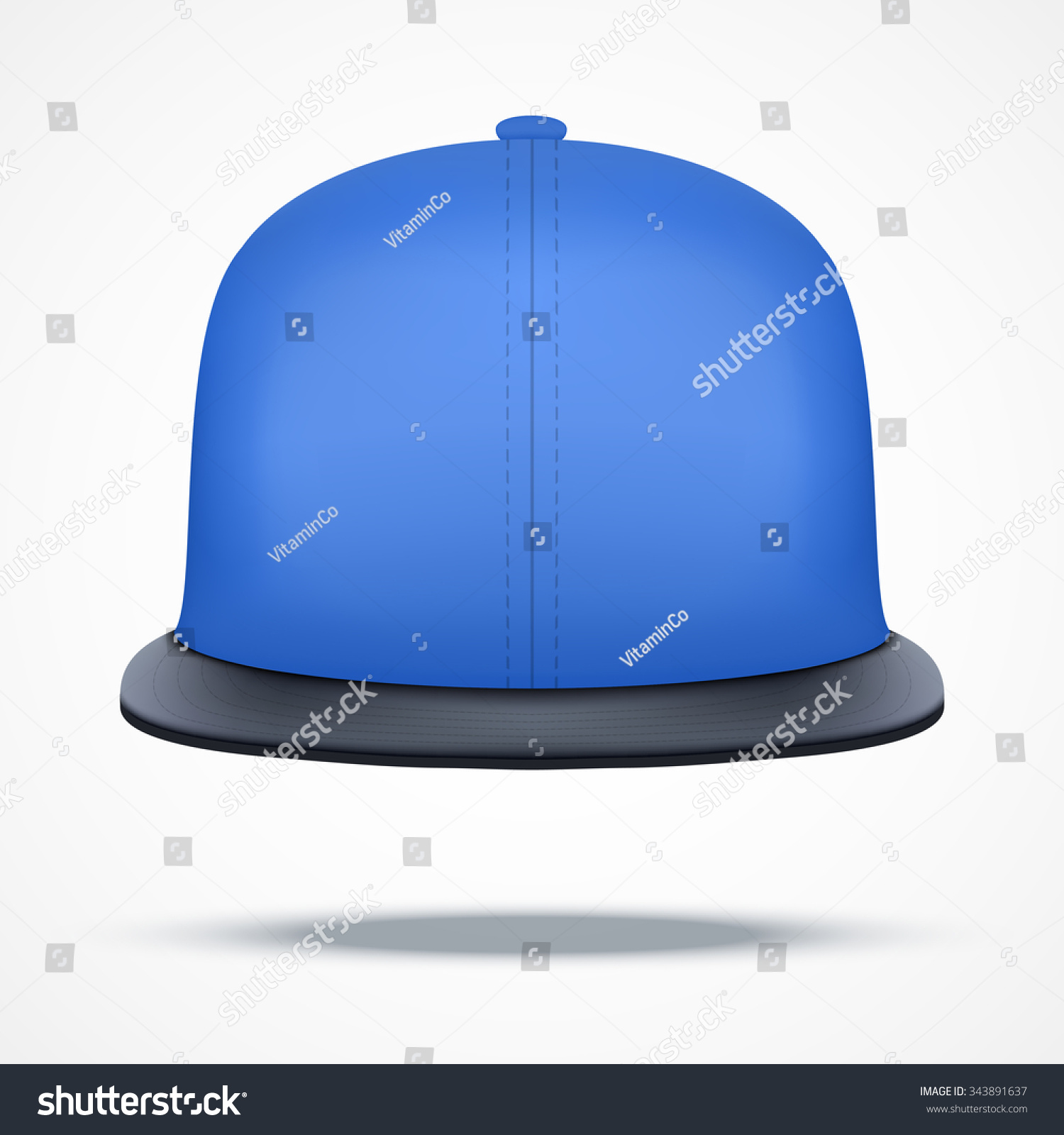 Layout Blue Rap Cap Front View Stock Vector (Royalty Free) 343891637 ...