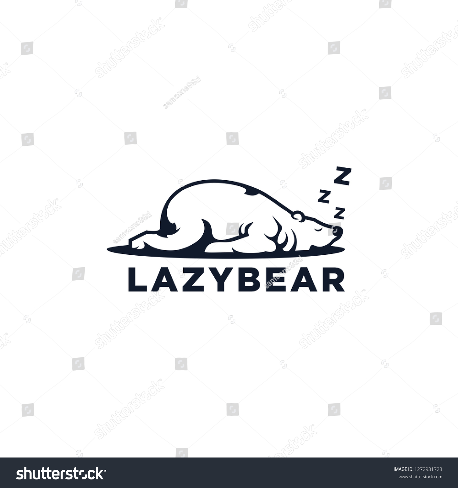 Lazy Bear Logo Design Inspirations Vector Stock Vector (Royalty Free ...