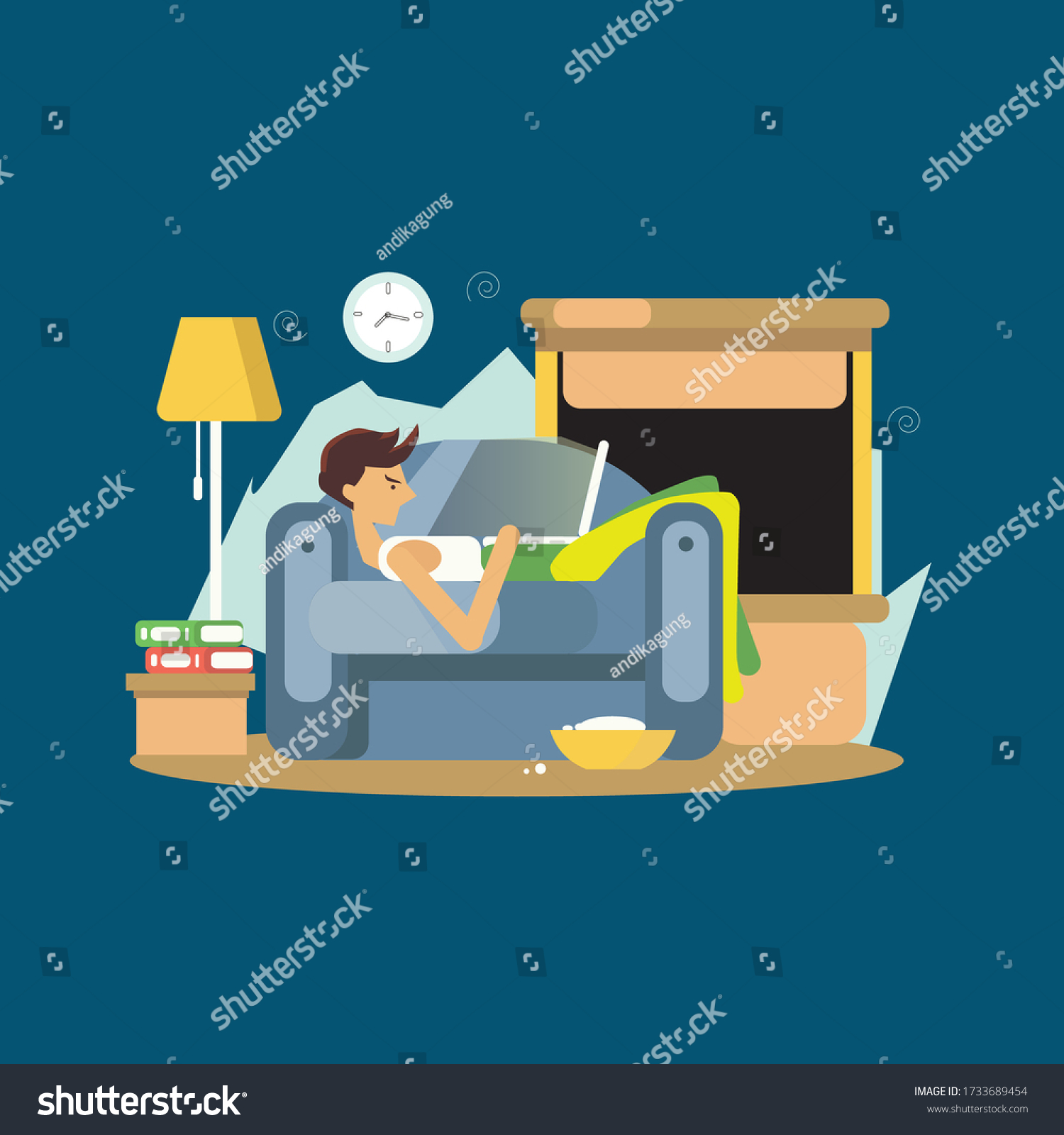Lazy Time Vector Illustration Eps Format Stock Vector (Royalty Free ...