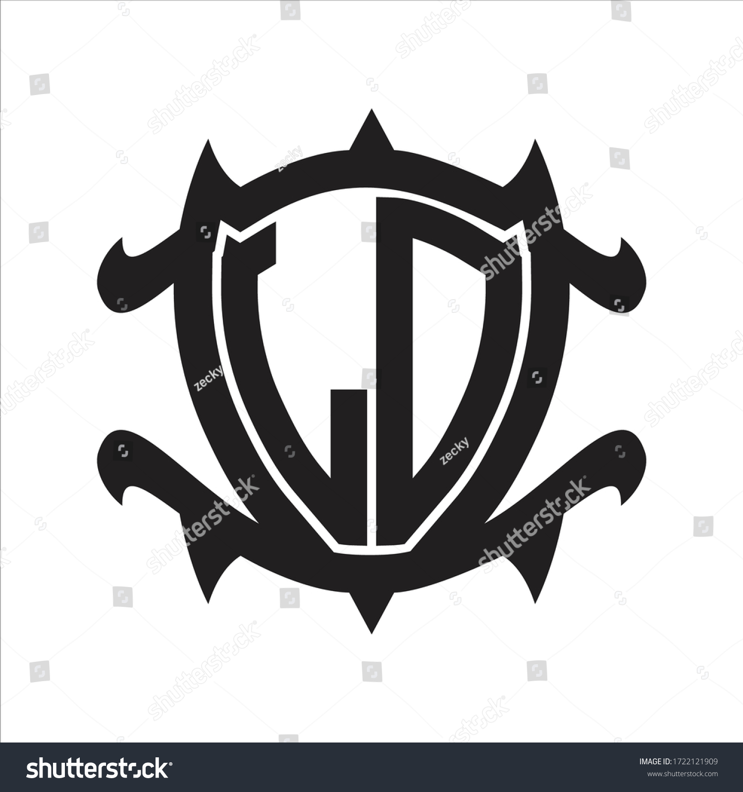 Ld Logo Monogram Isolated Frame Shield Stock Vector (Royalty Free ...