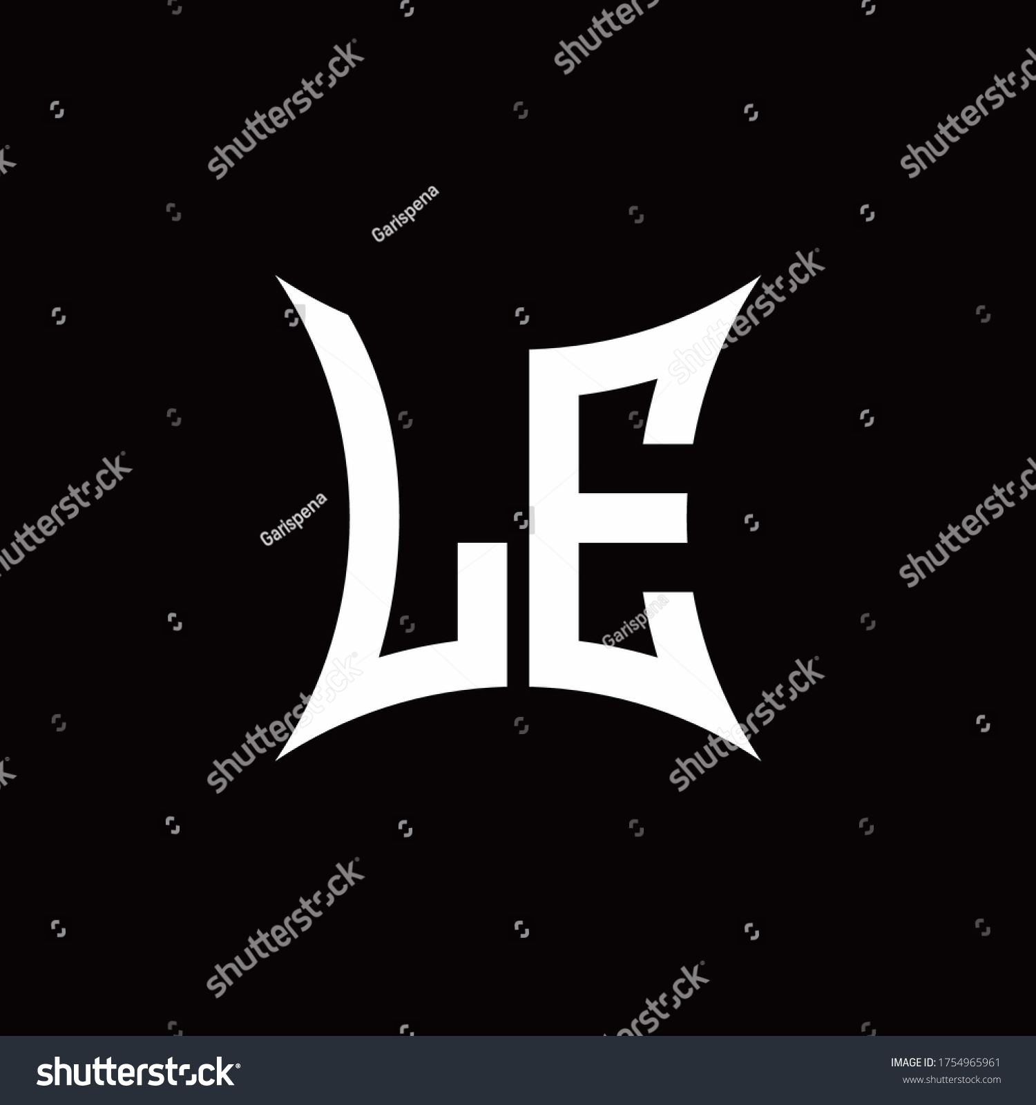 Le Monogram Logo Sharped Shape Design: เวกเตอร์สต็อก (ปลอดค่าลิขสิทธิ์ ...