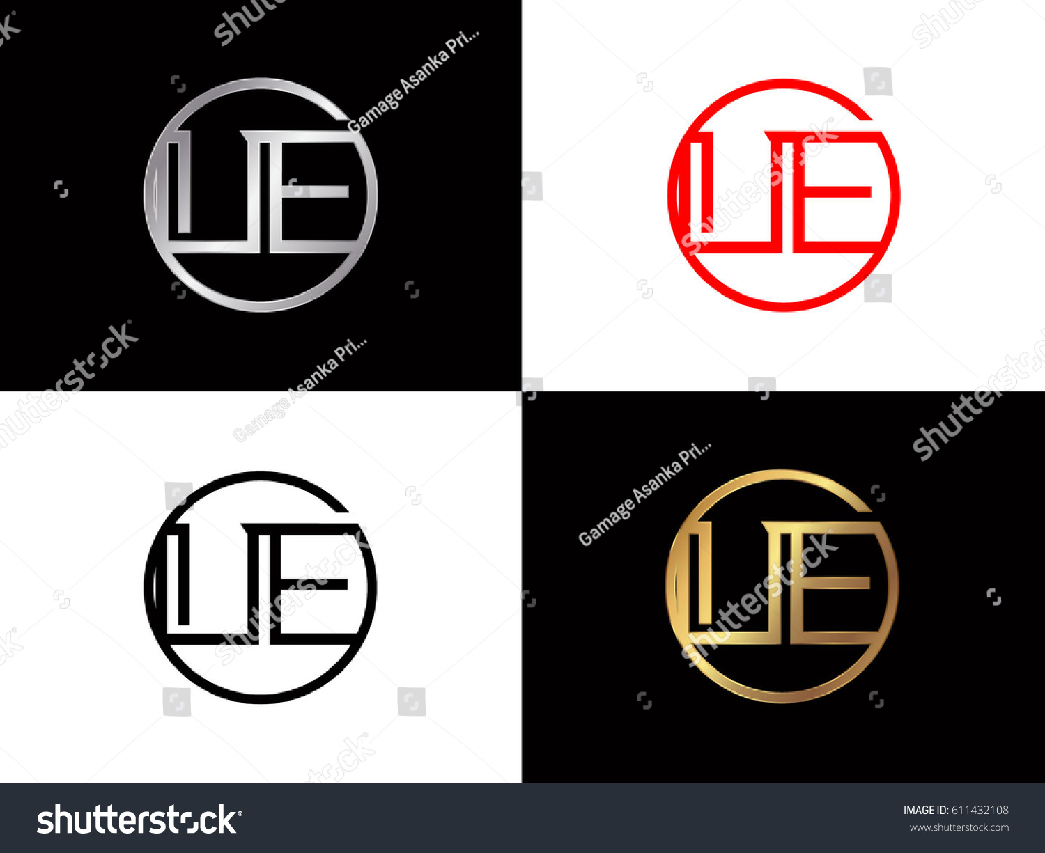 Le Text Logo Stock Vector (Royalty Free) 611432108