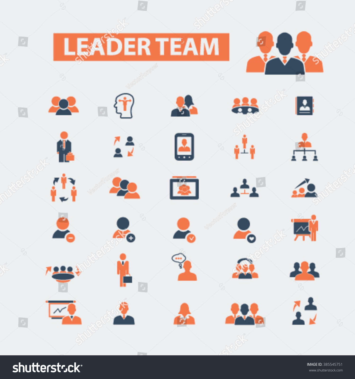Leader Team Icons Stock Vector (Royalty Free) 385545751 | Shutterstock