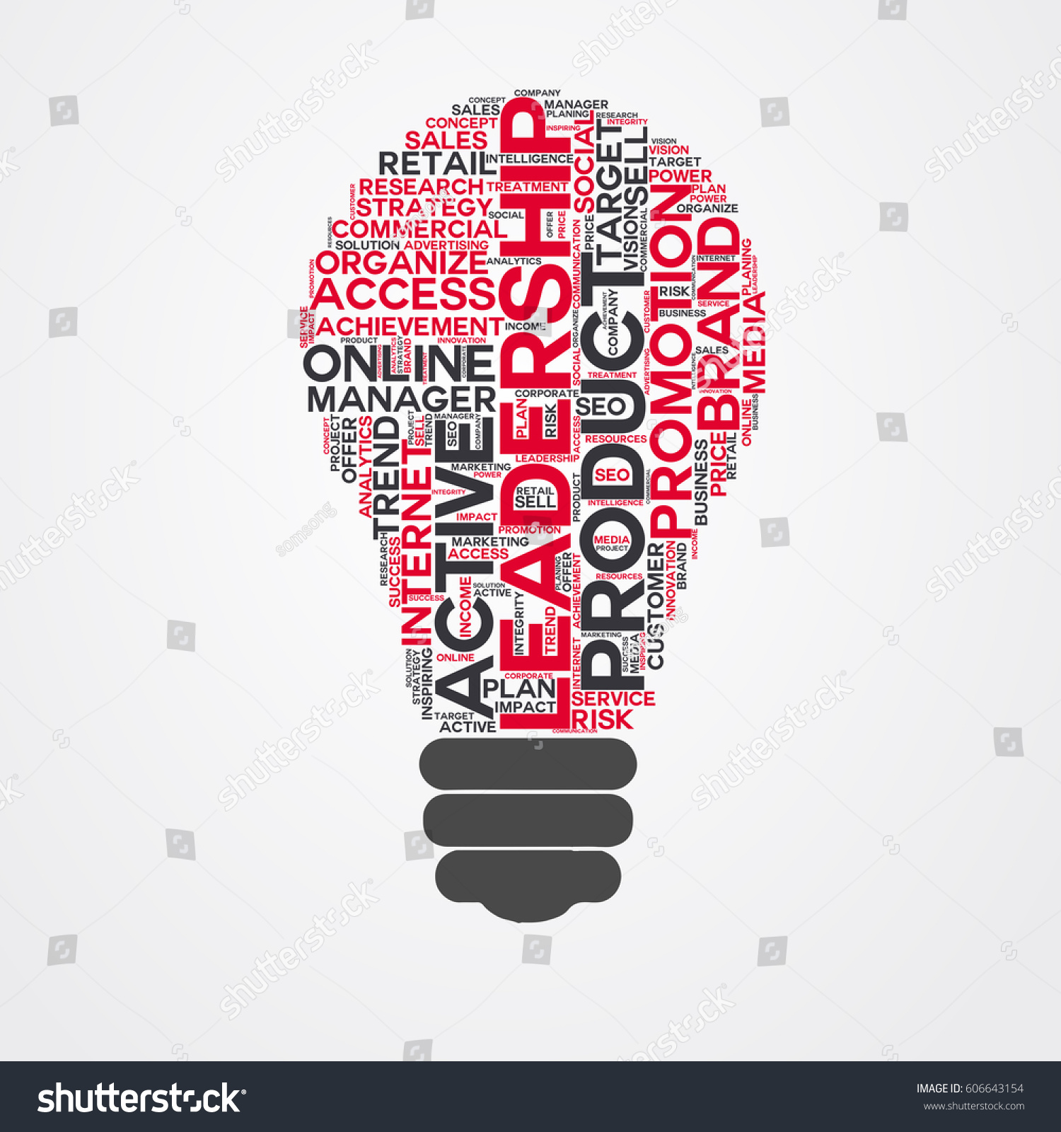Leadership Word Cloud Head Typography Stock Vector (Royalty Free ...