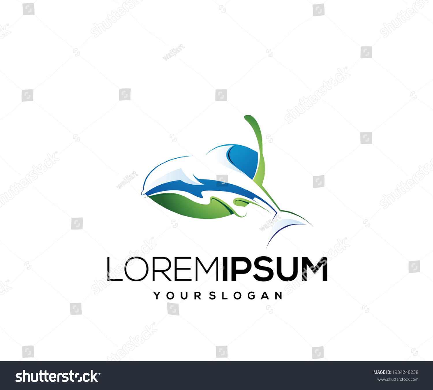 Leaf Fish Icon Logo Design Template Stock Vector (Royalty Free ...