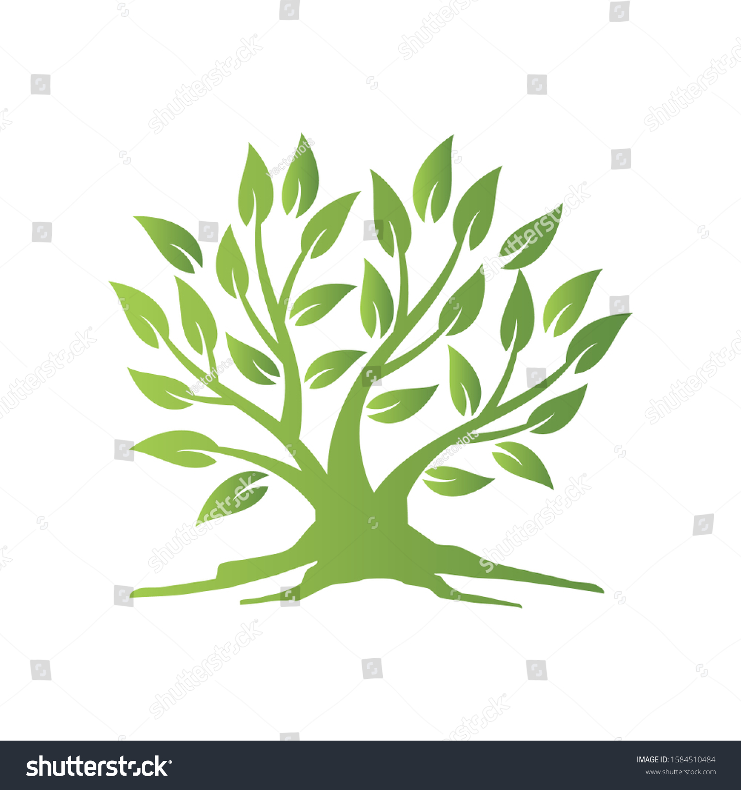 Leaf Tree Logo Design Template Vector Stock Vector (Royalty Free ...