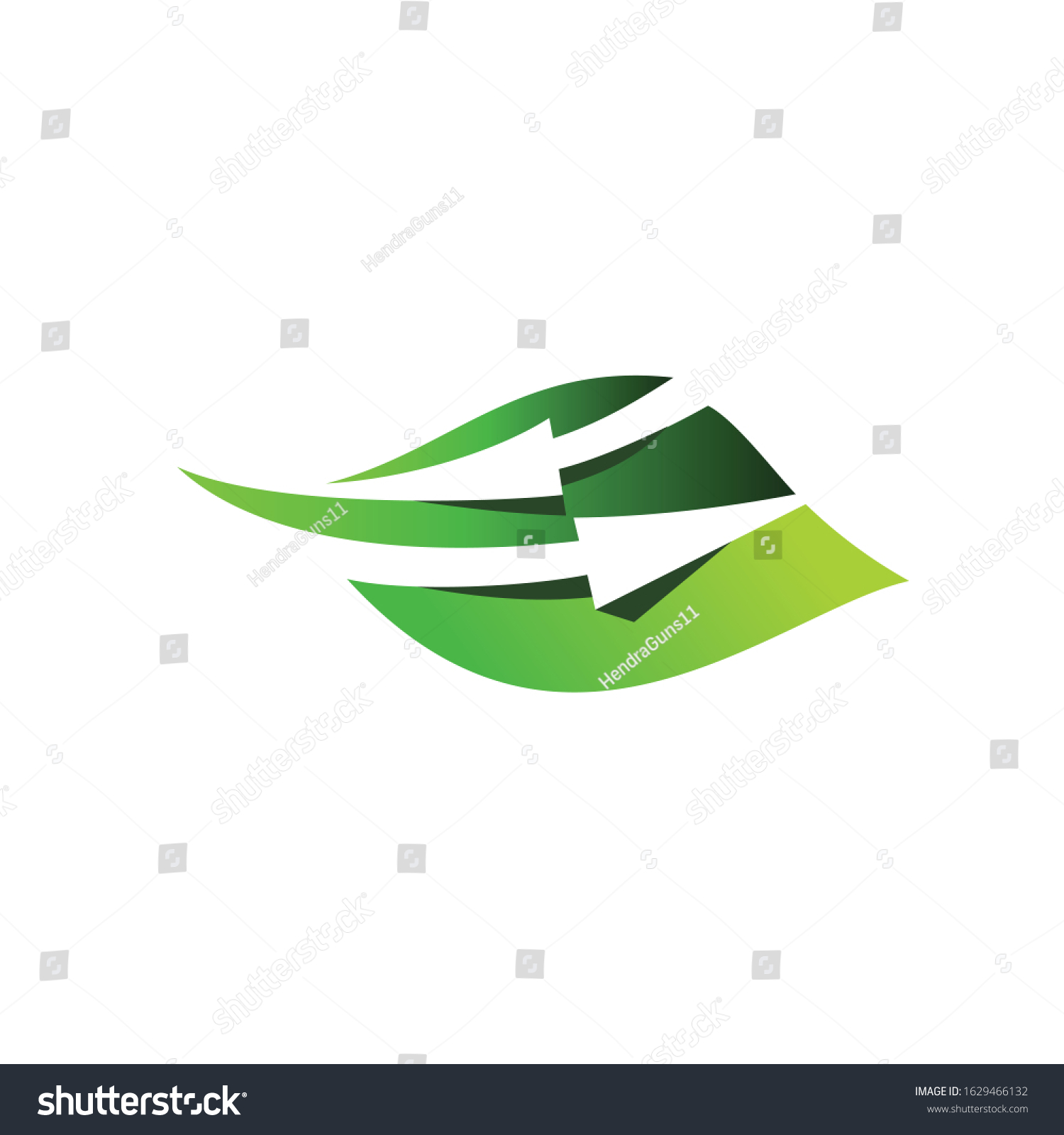 Leaf Arrow Nature Logo Design Graphic Stock Vector (Royalty Free ...
