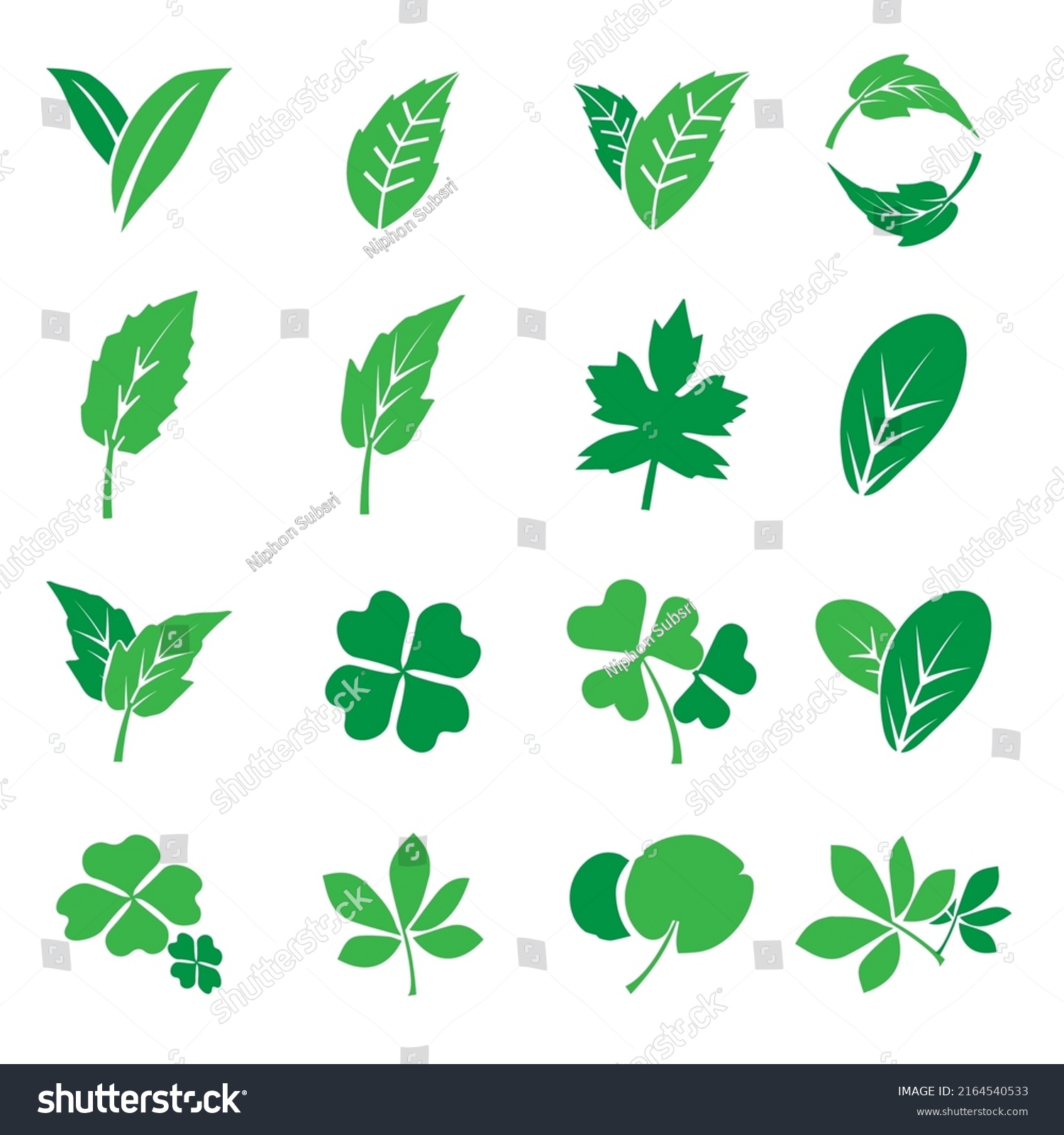 Leaf Bundle Set Vector Image Eco Stock Vector (Royalty Free) 2164540533 ...