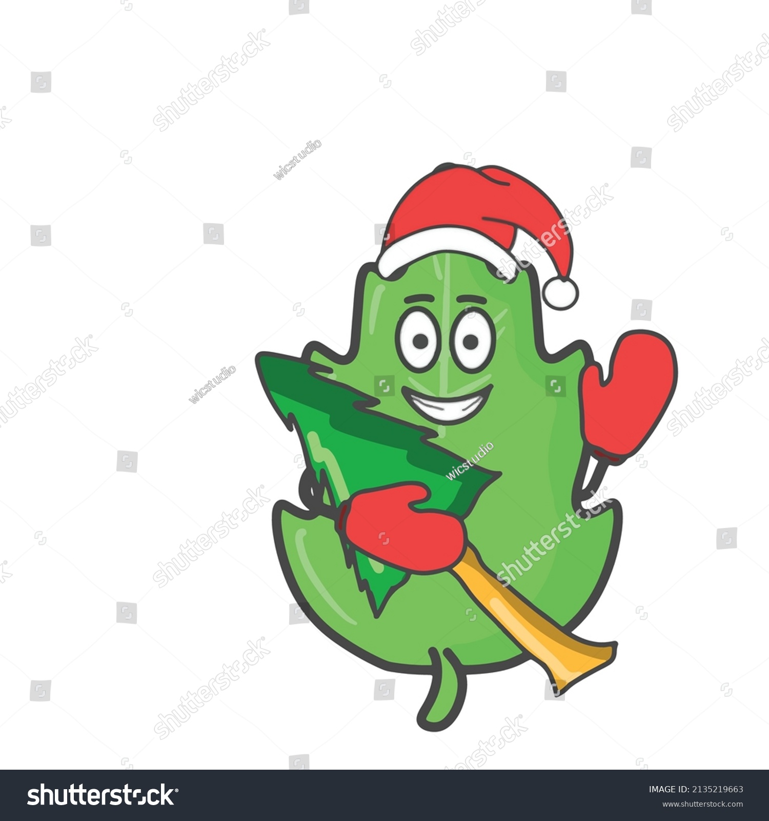 Leaf Character Flat Cartoon Vector Design Stock Vector (Royalty Free ...