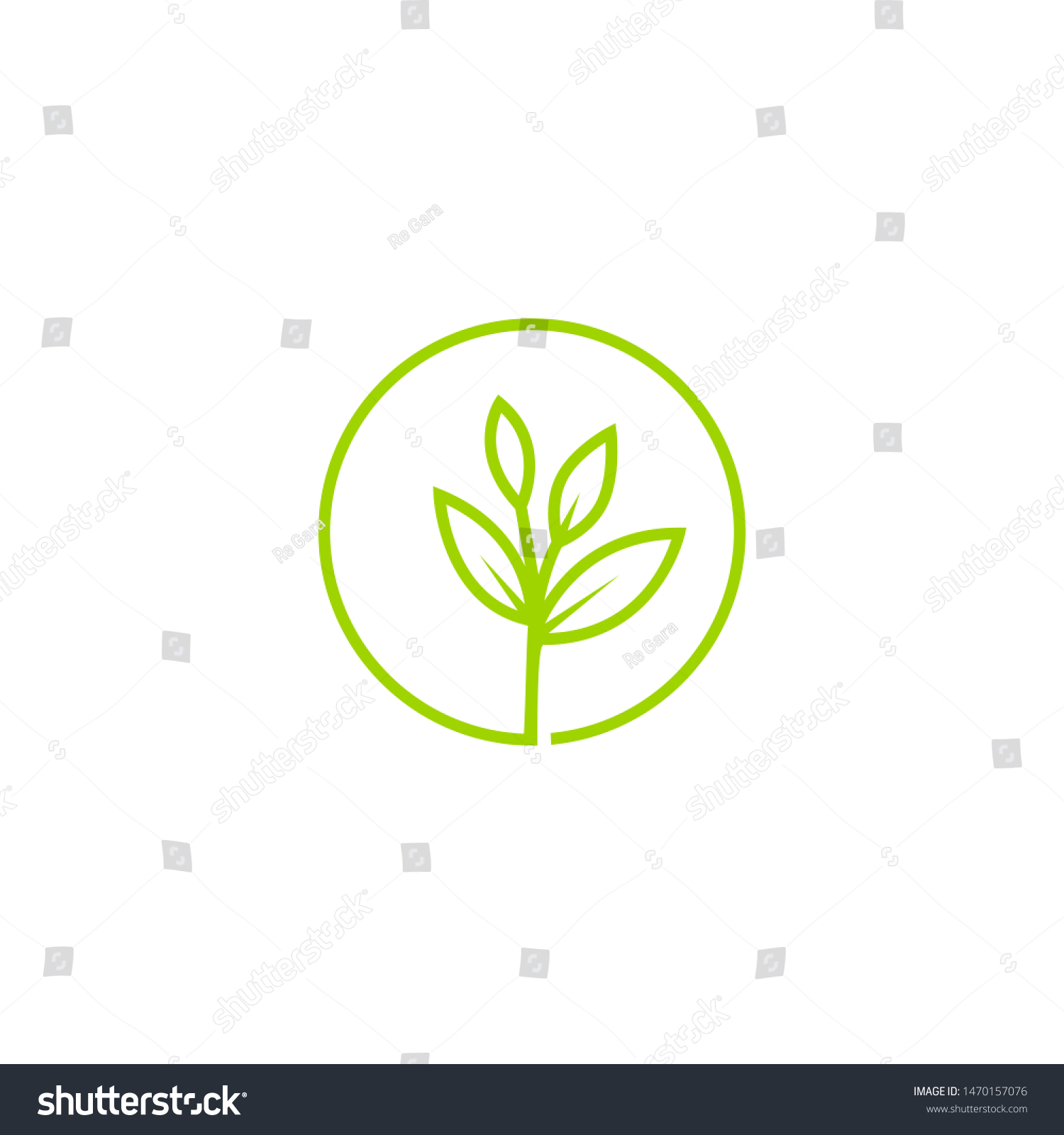 Leaf Circle Icon Symbol Vector Stock Vector (Royalty Free) 1470157076