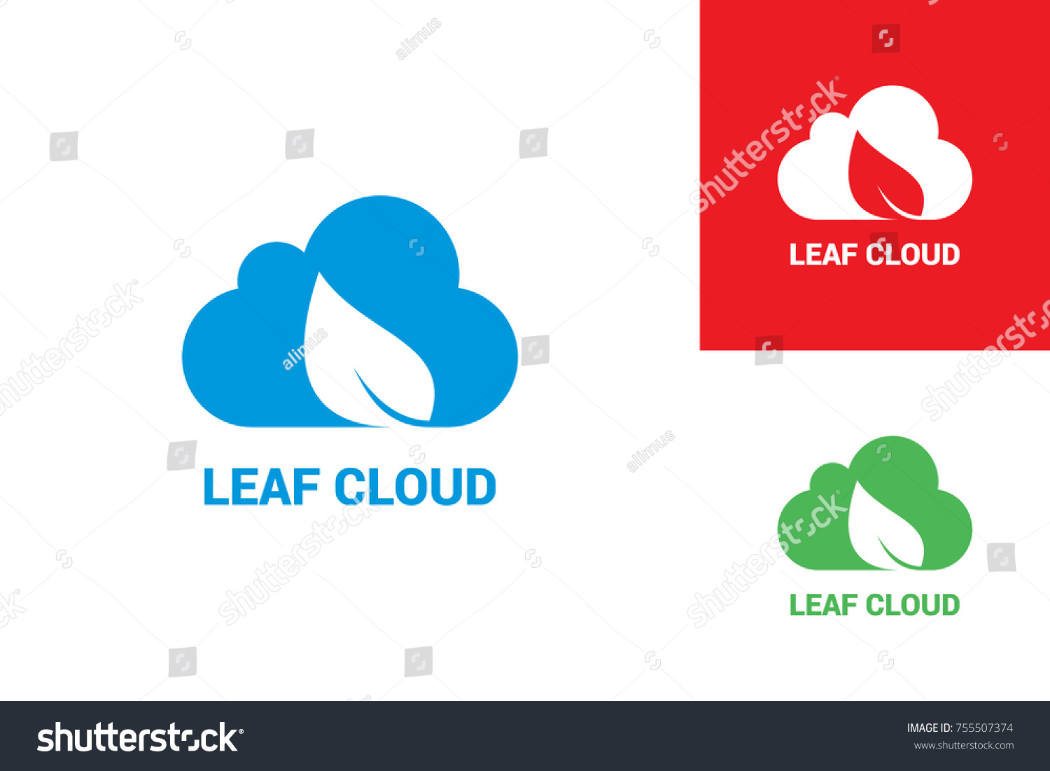 Leaf Cloud Logo Template Design Stock Vector (Royalty Free) 755507374 ...
