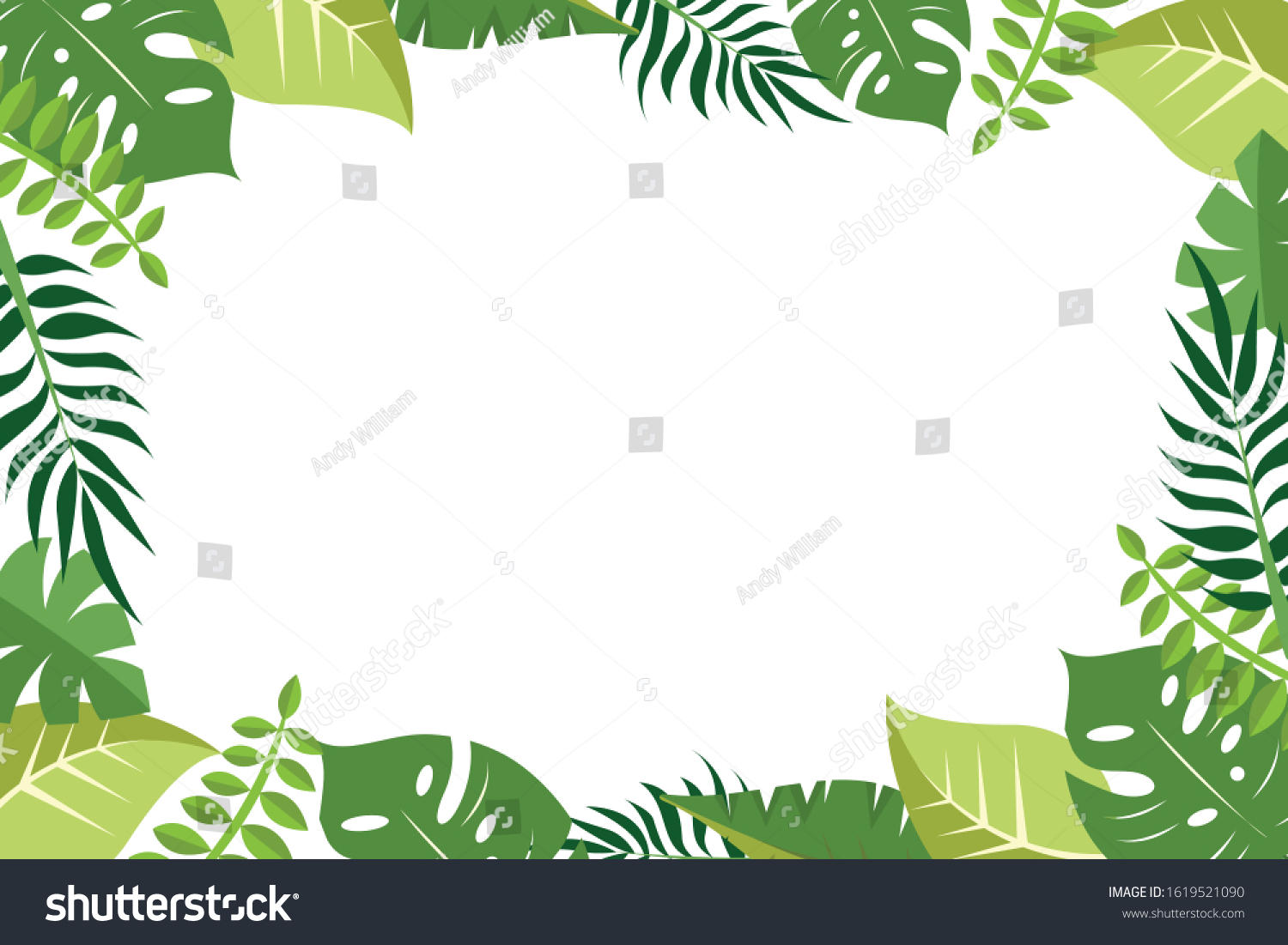 Leaf Floral Border Green Template Stock Vector (Royalty Free ...
