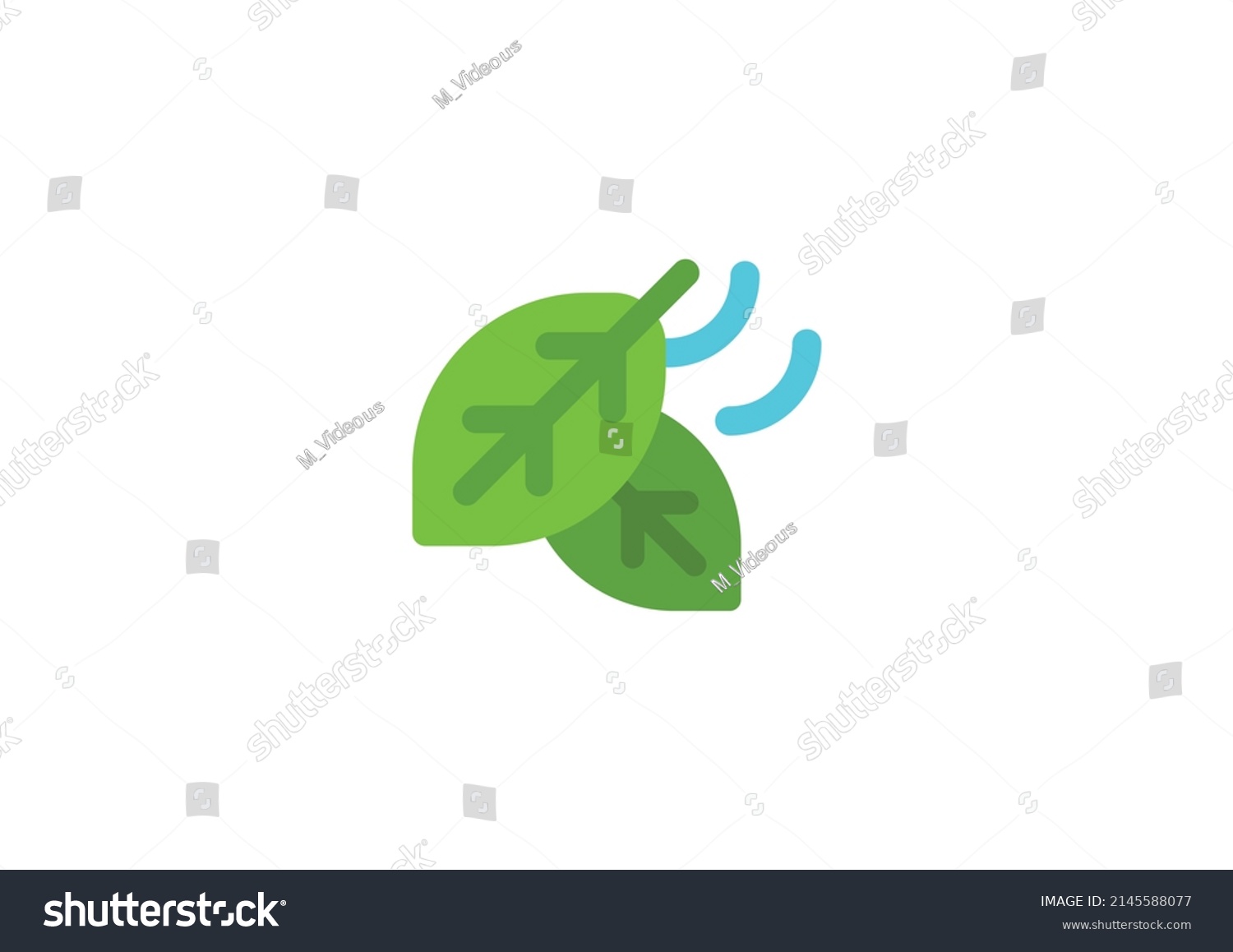 Leaf Fluttering Wind Vector Isolated Emoticon Stock Vector (Royalty ...