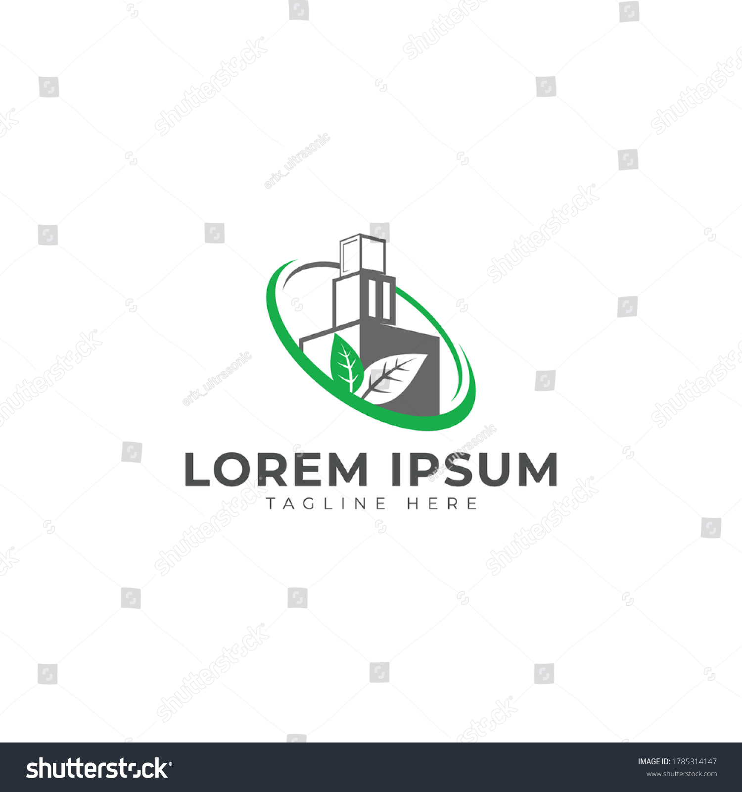 Leafgreen Buildingtower Logo Design Vector Icon Stock Vector (Royalty ...