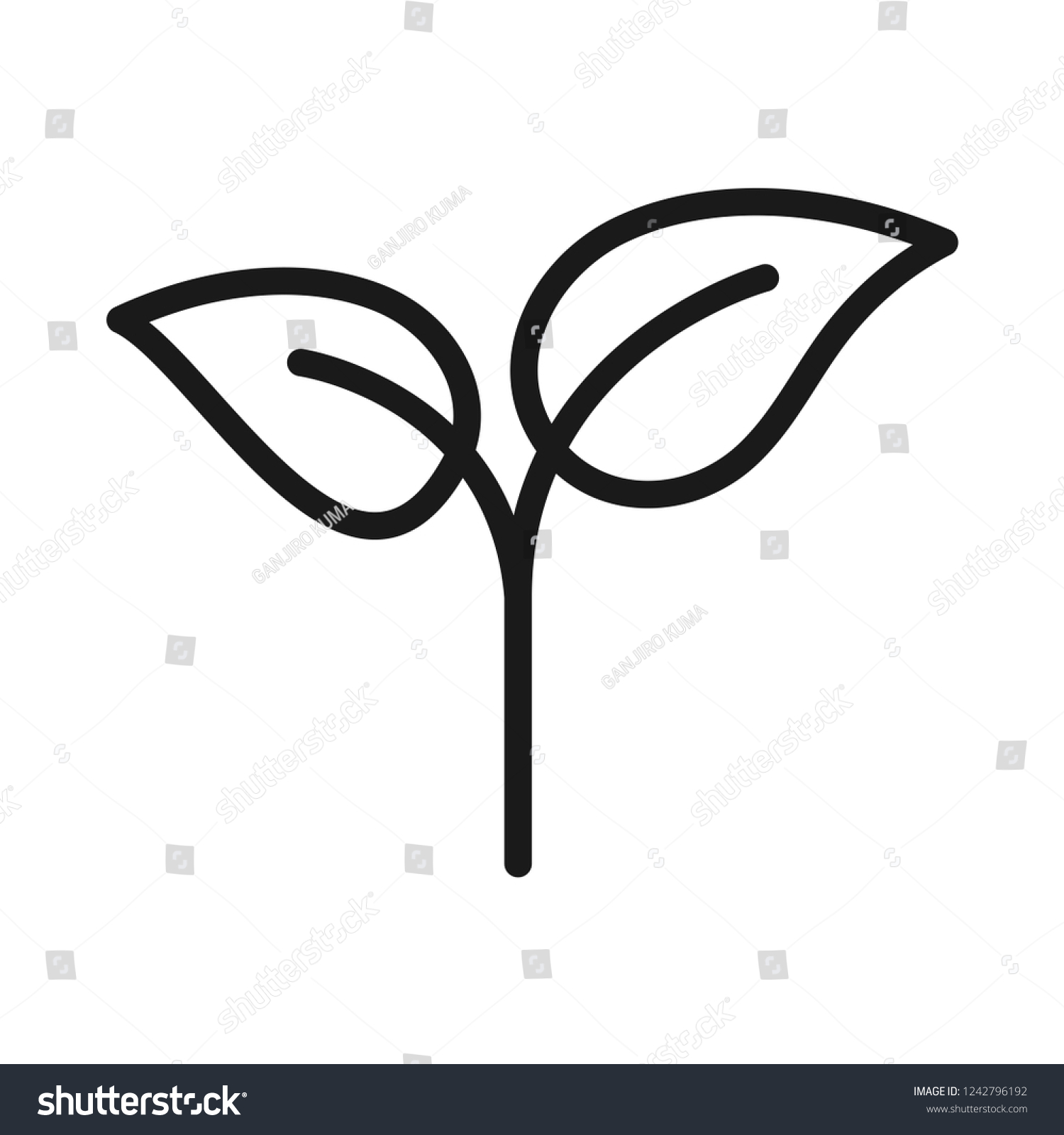Leaf Growth Icon Simple Flat Design Stock Vector (Royalty Free ...