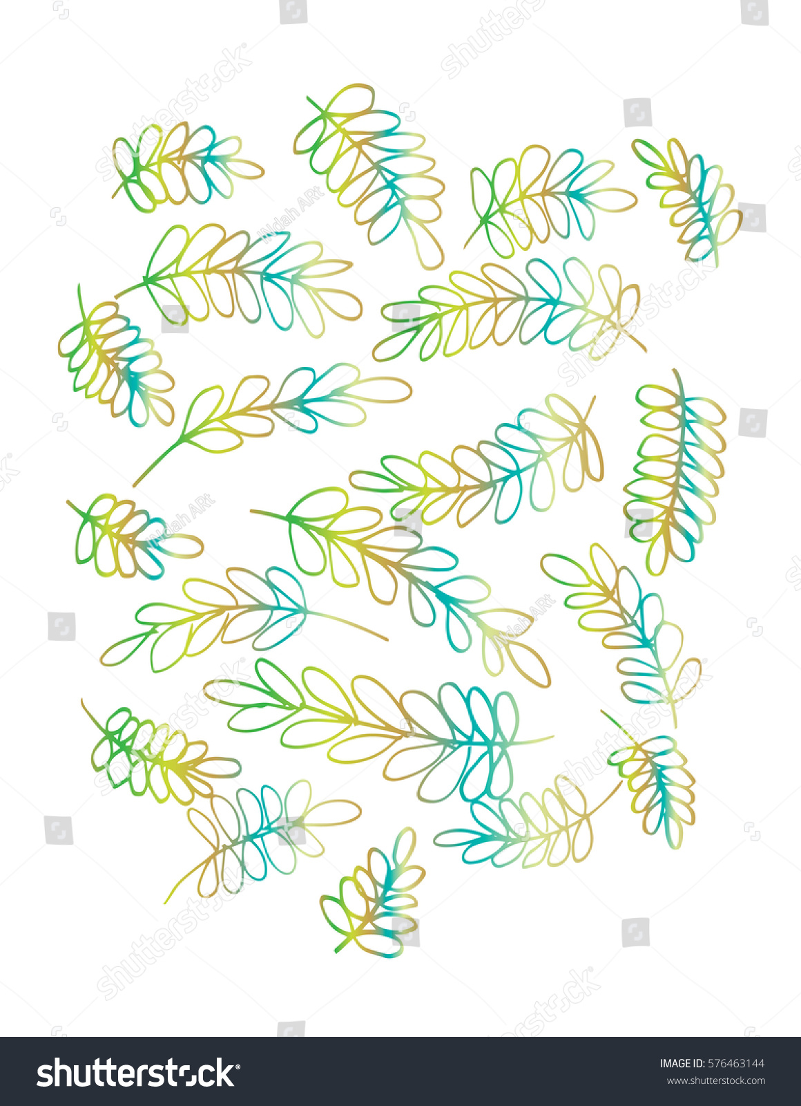 Leaf Hand Drawing Illustration Stock Vector (Royalty Free) 576463144
