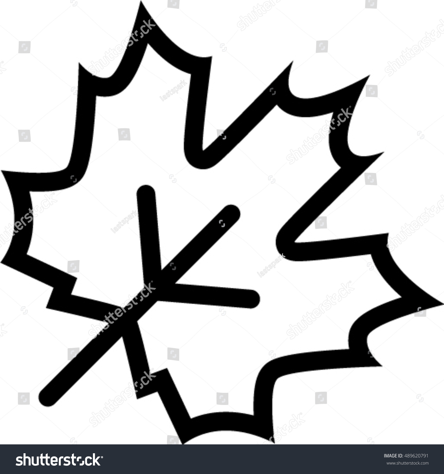 Leaf Outline Icon Stock Vector (Royalty Free) 489620791 | Shutterstock
