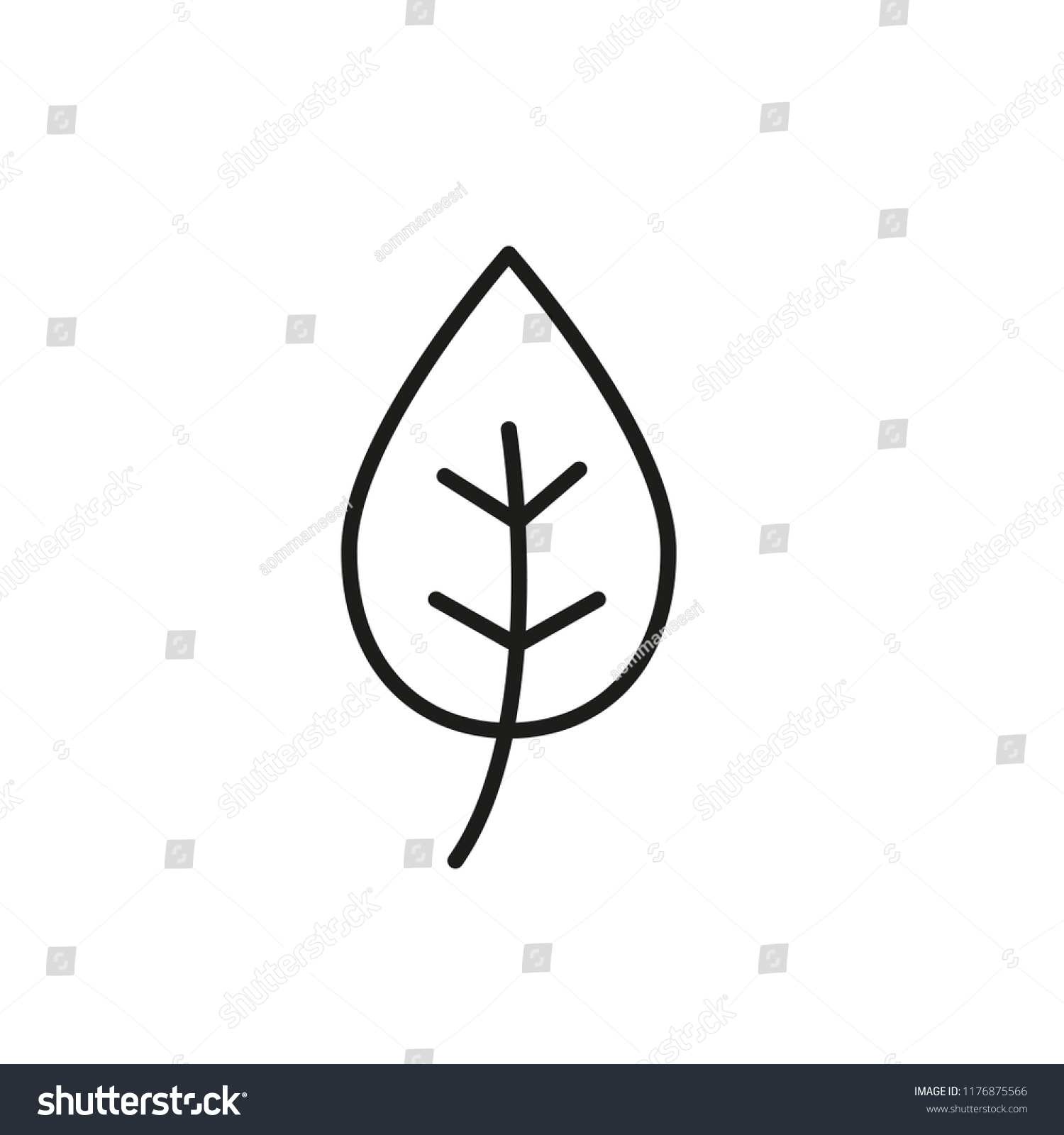 Leaf Outline Icon Vector Stock Vector (Royalty Free) 1176875566 ...