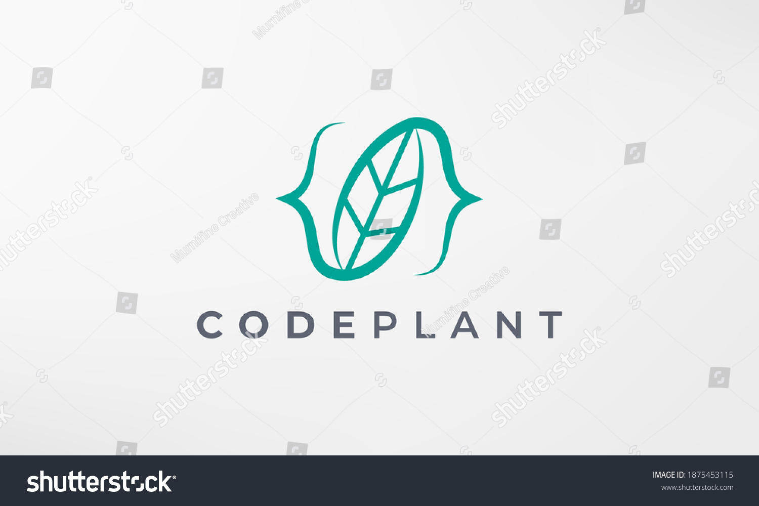 Leaf Plant Coding Logo Simple Modern Stock Vector (Royalty Free) 1875453115