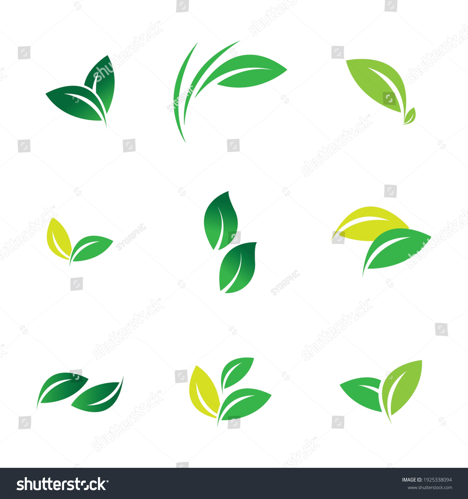 Leaf Set Logo Vector Illustration Design Stock Vector (Royalty Free ...