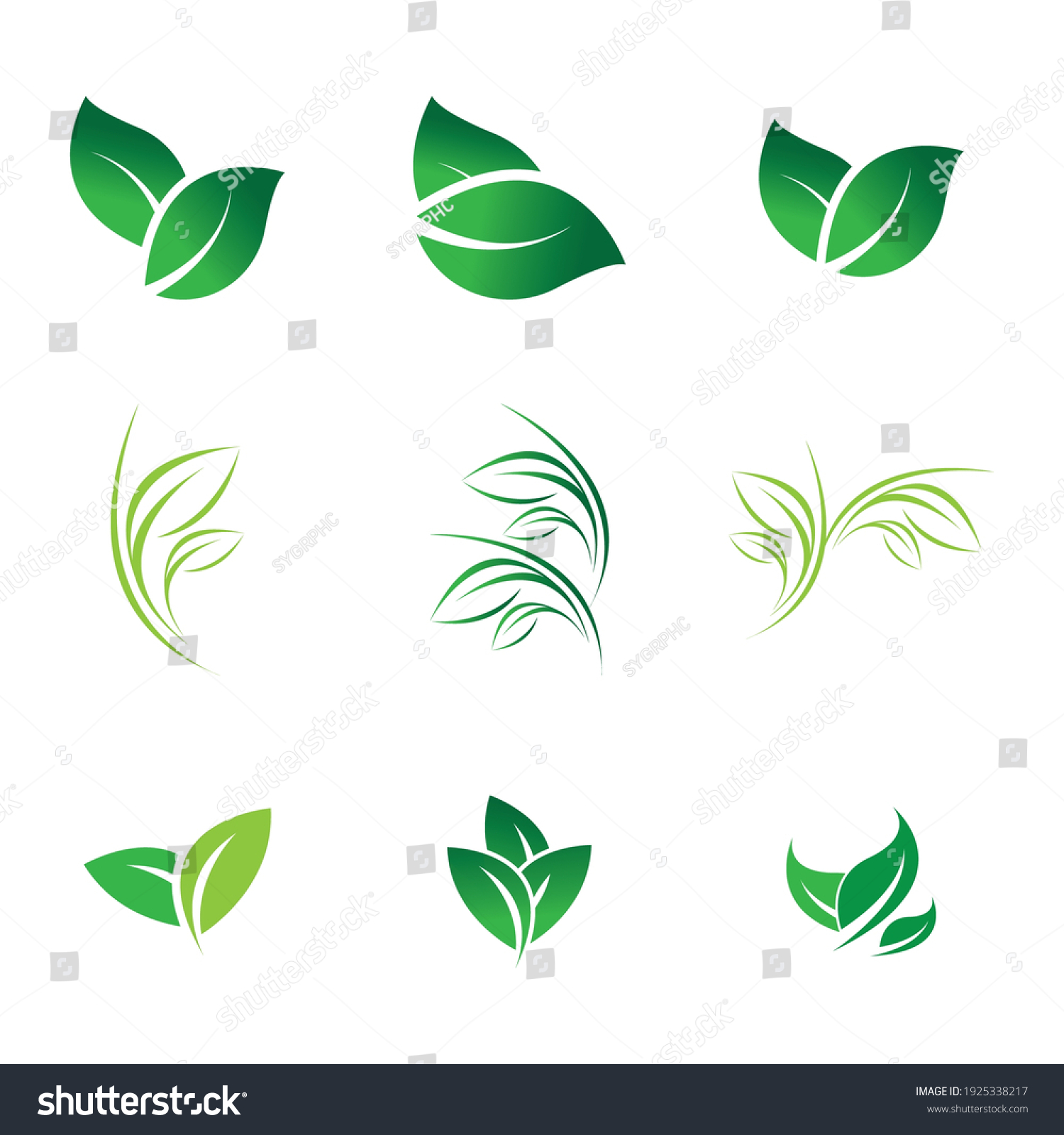 Leaf Set Logo Vector Illustration Design Stock Vector (Royalty Free ...