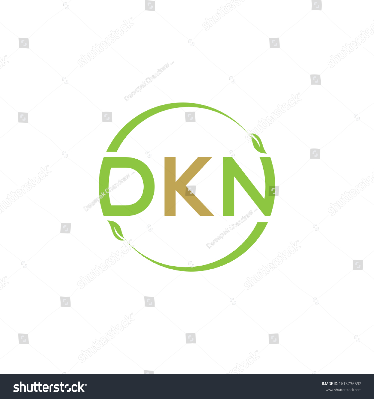 Leaf Shape Dkn Logo Template Stock Vector (Royalty Free) 1613736592 ...