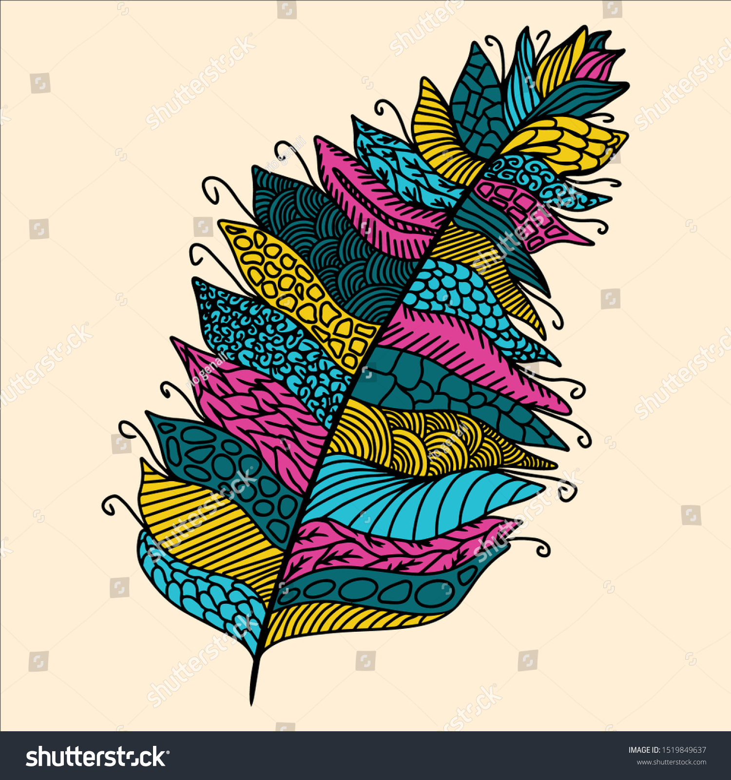 Leaf Shaped Design Simple Retro Themed Stock Vector (Royalty Free ...