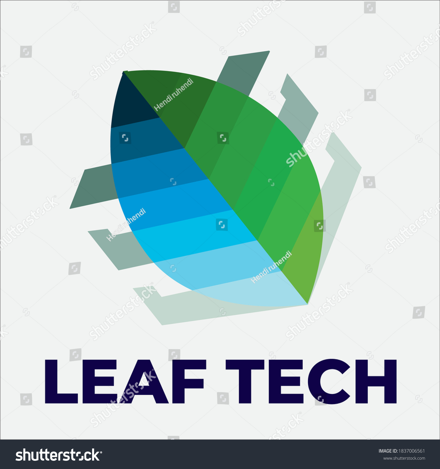 Leaf Tech Logo Simple On Isolated Stock Vector (Royalty Free ...