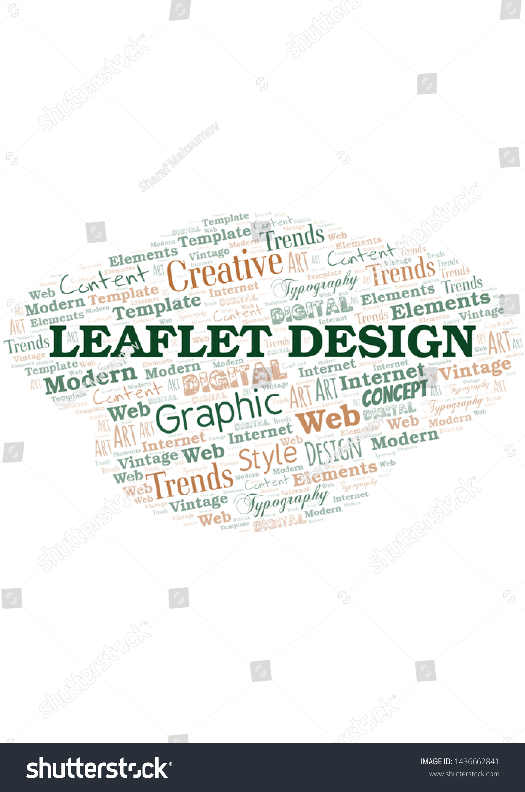 Leaflet Design Word Cloud Wordcloud Made: vector de stock (libre de ...