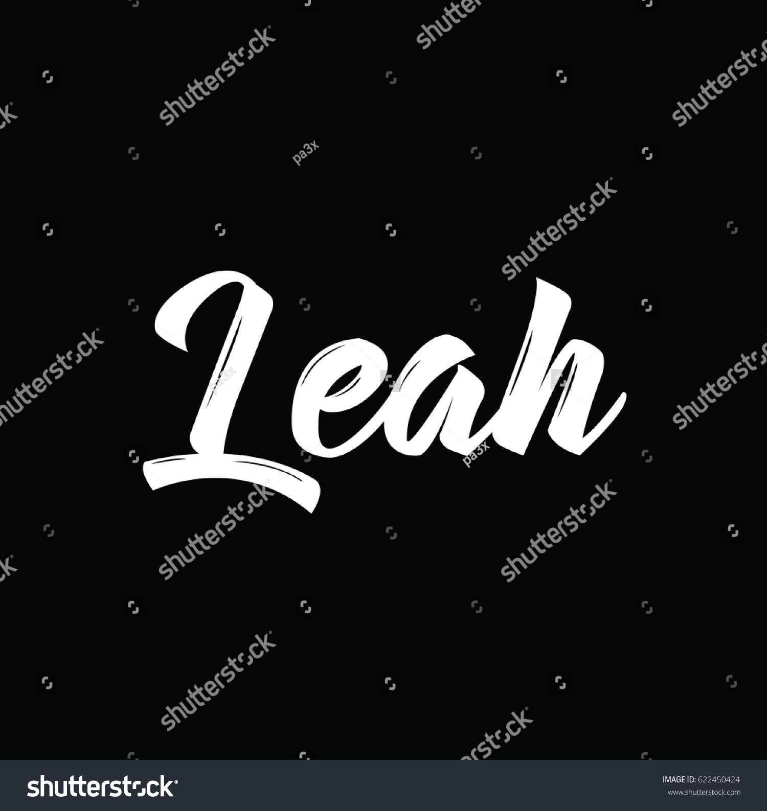 Leah Text Design Vector Calligraphy Typography Stock Vector (Royalty ...