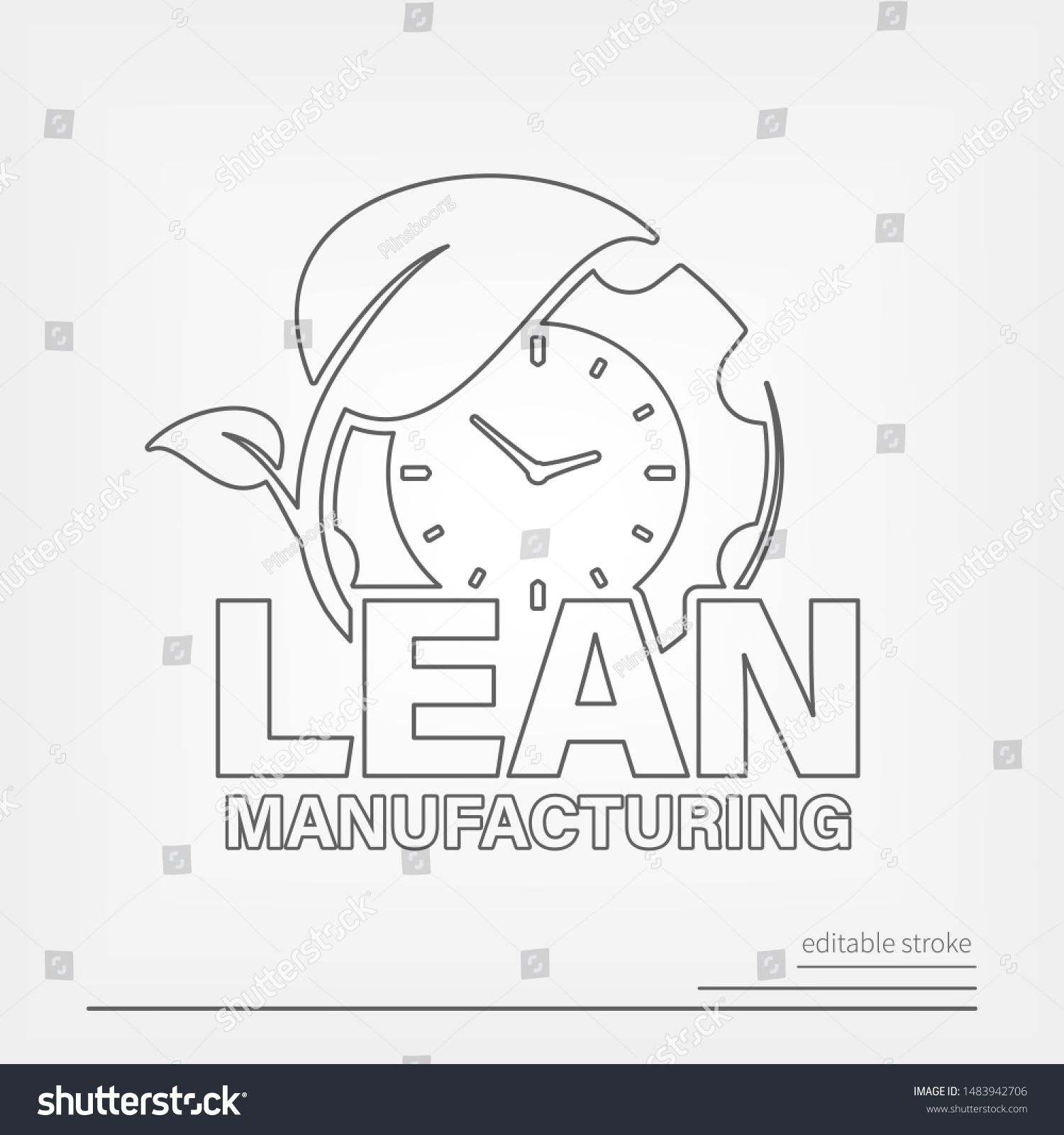 Lean Manufacturing Line Vector Icon Editable Stock Vector (Royalty Free ...