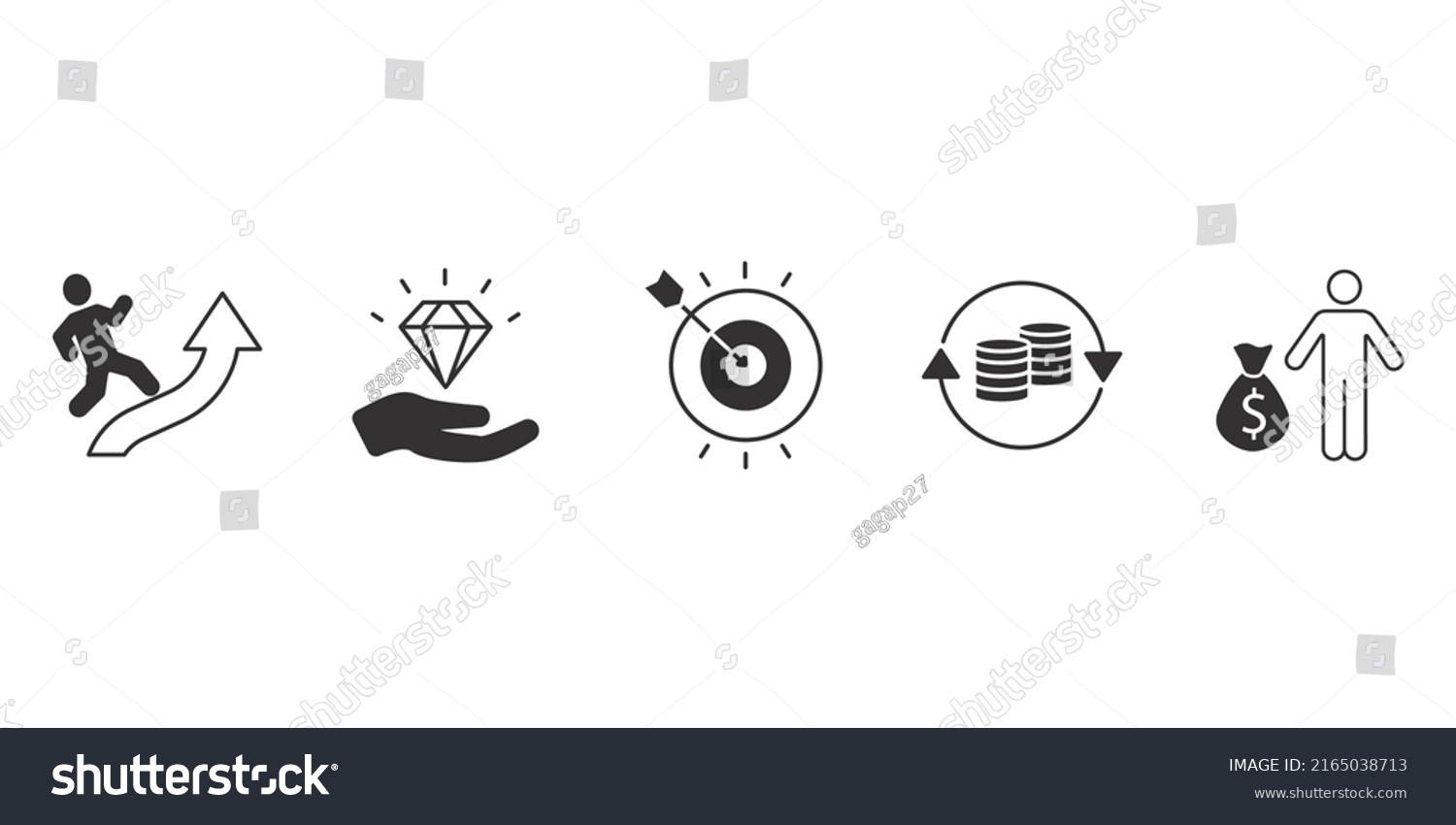 Lean Thinking Icons Symbol Vector Elements Stock Vector (Royalty Free ...