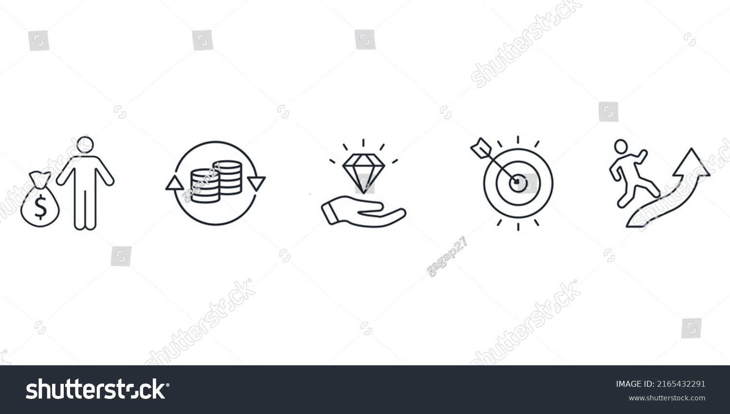 Lean Thinking Icons Symbol Vector Elements Stock Vector (Royalty Free ...