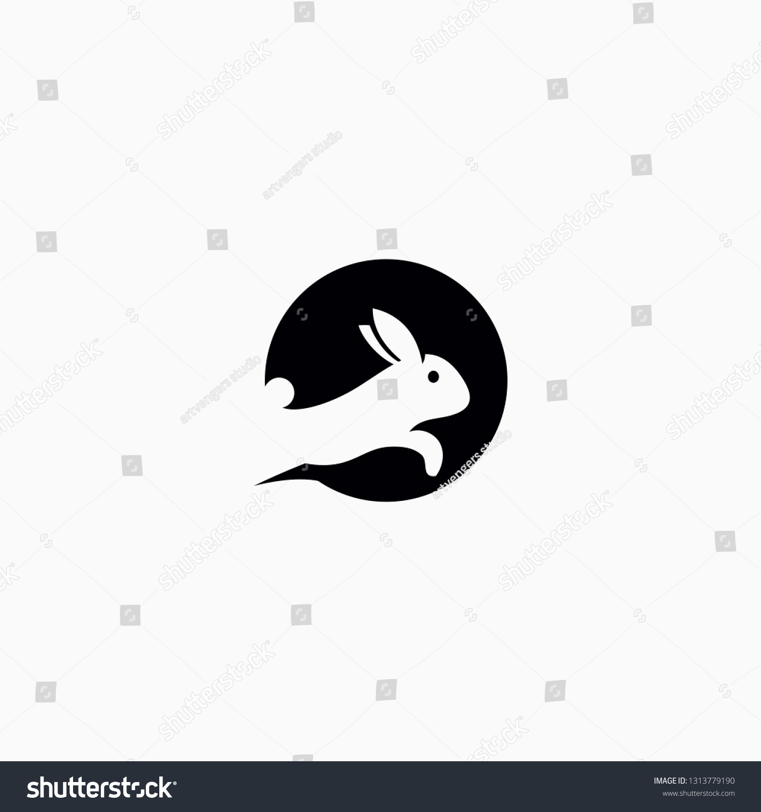 Leaping Bunny Logo Jumping Rabbit Vector: vector de stock (libre de ...
