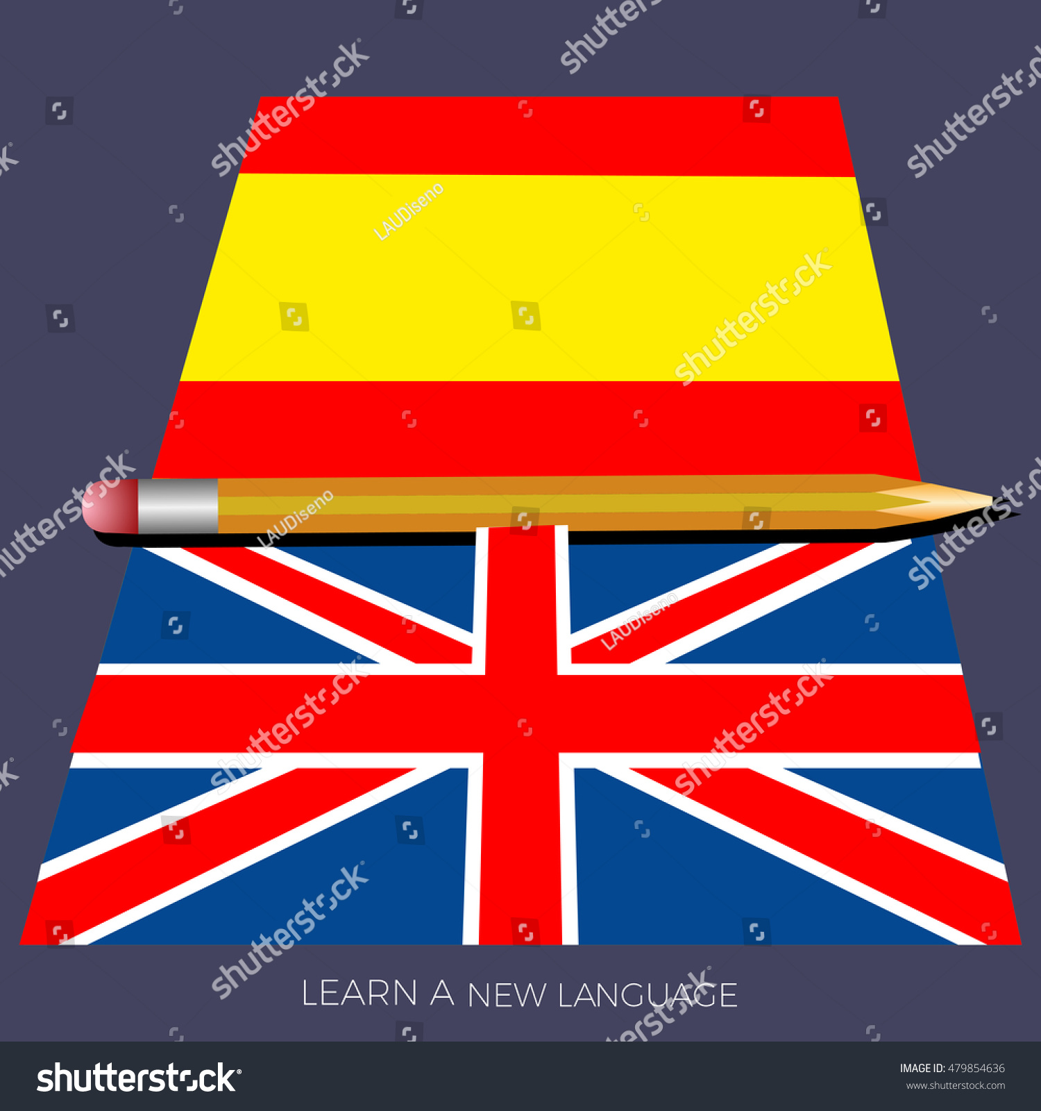 Learn New Language Graphic Design Vector Stock Vector (Royalty Free ...