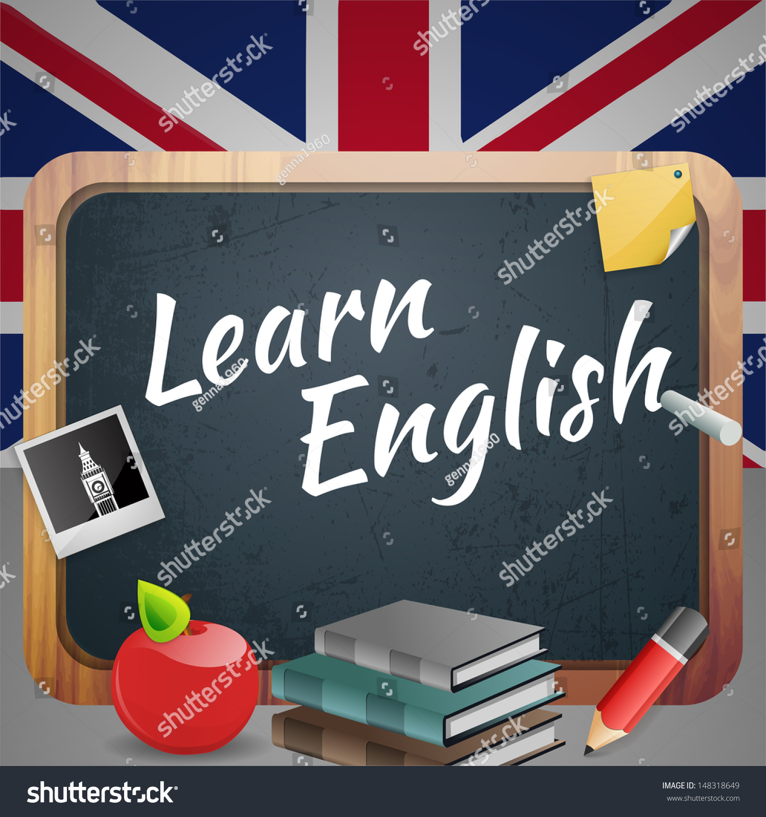 Learn English Stock Vector (Royalty Free) 148318649