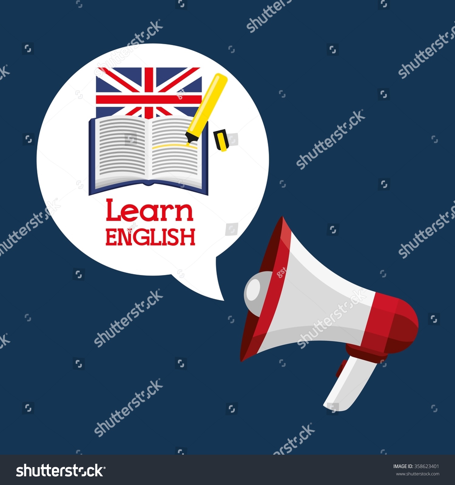 Learn English Design Stock Vector (Royalty Free) 358623401